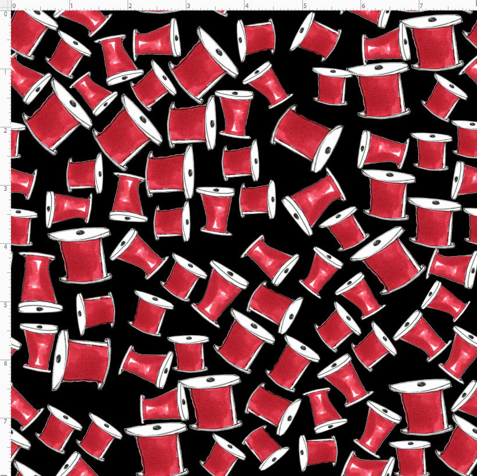 Red Thread Black Fabric Yard - Walmart.com