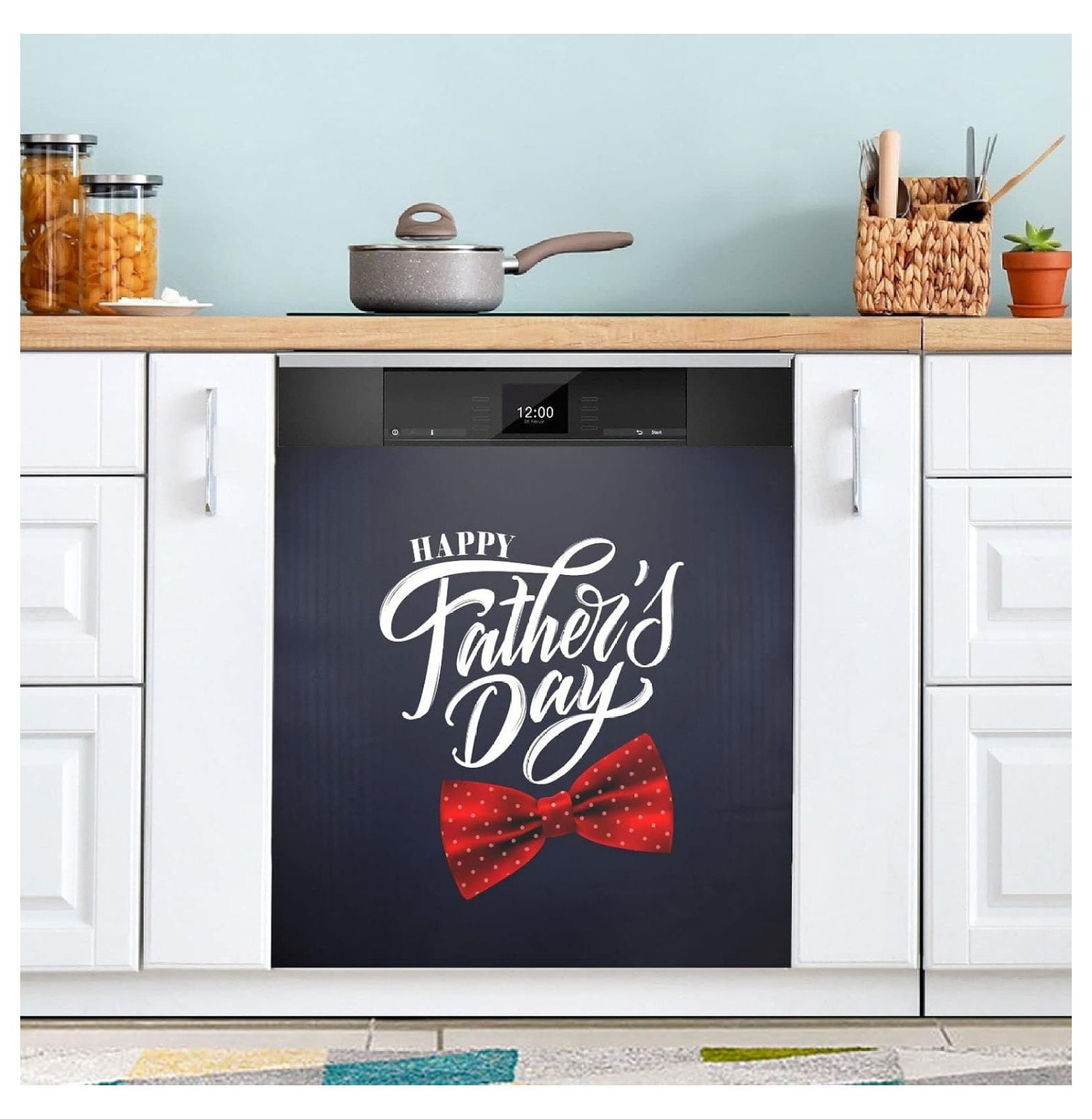 Red Tie Magnetic Dishwasher Cover Happy Fathers Day Refrigerator Magnet ...