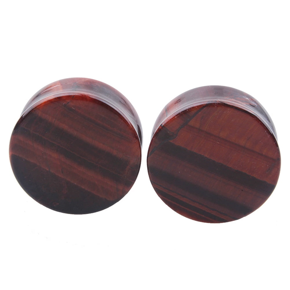 Red Tiger Stone Ear Tunnel Plugs Ear Gauges Expanders Body Piercing ...