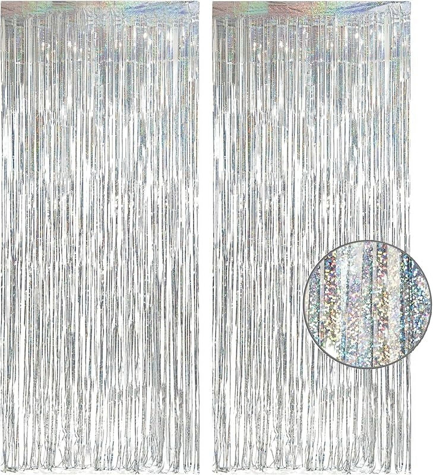 Red Tinsel Fringe Curtains Backdrop - GREATRIL Party Streamers for ...