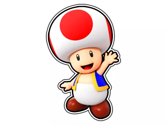 Red Toad Mario Waterproof Sticker Phone Decal Water Bottle Stickers Car ...