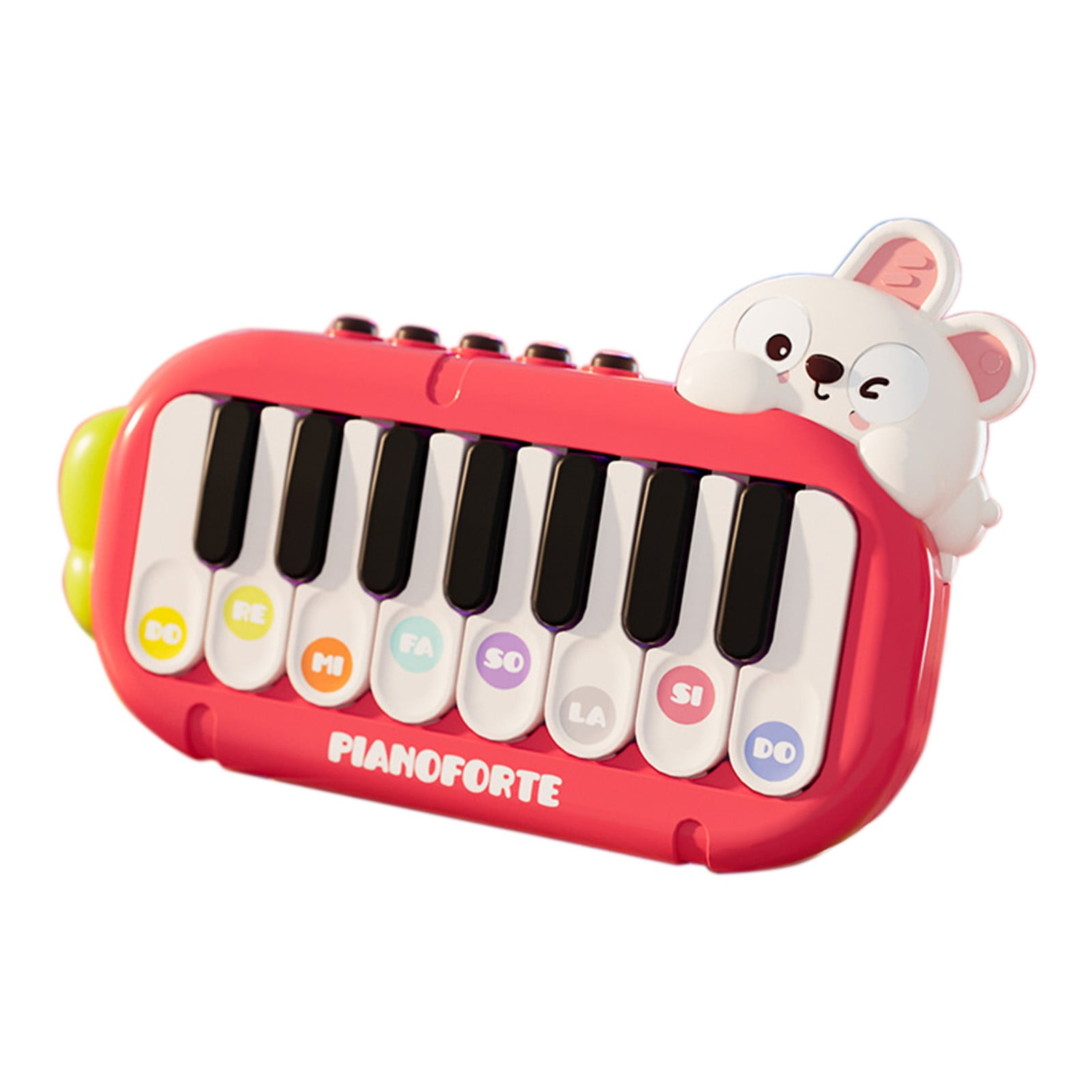Red Toddlers Educational Keyboard Toy Portable With Animals Lights ...