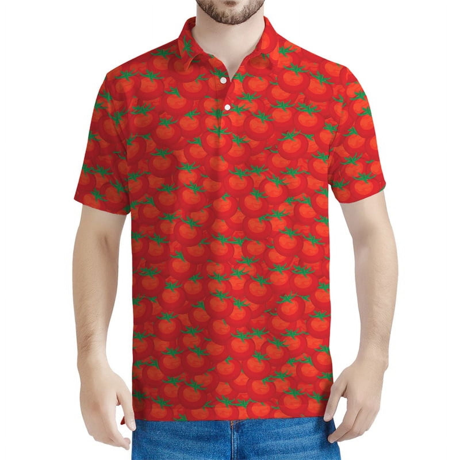 Red Tomato Graphic Polo Shirt Men 3d Printed Cartoon Vegetable Tee ...