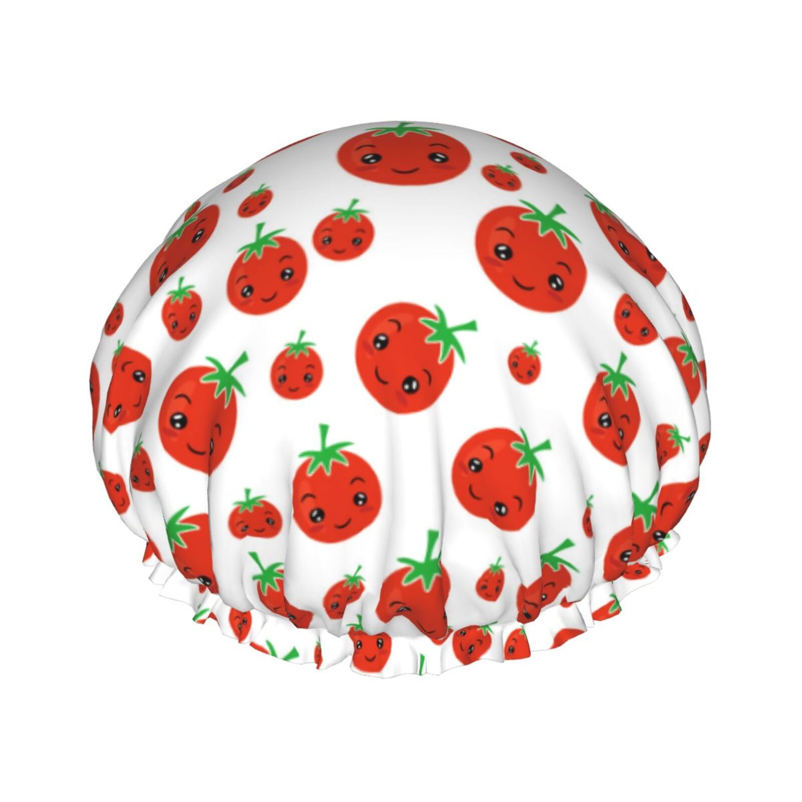 Red Tomato Shower Cap for Women, Double Waterproof Layers Shower Caps ...