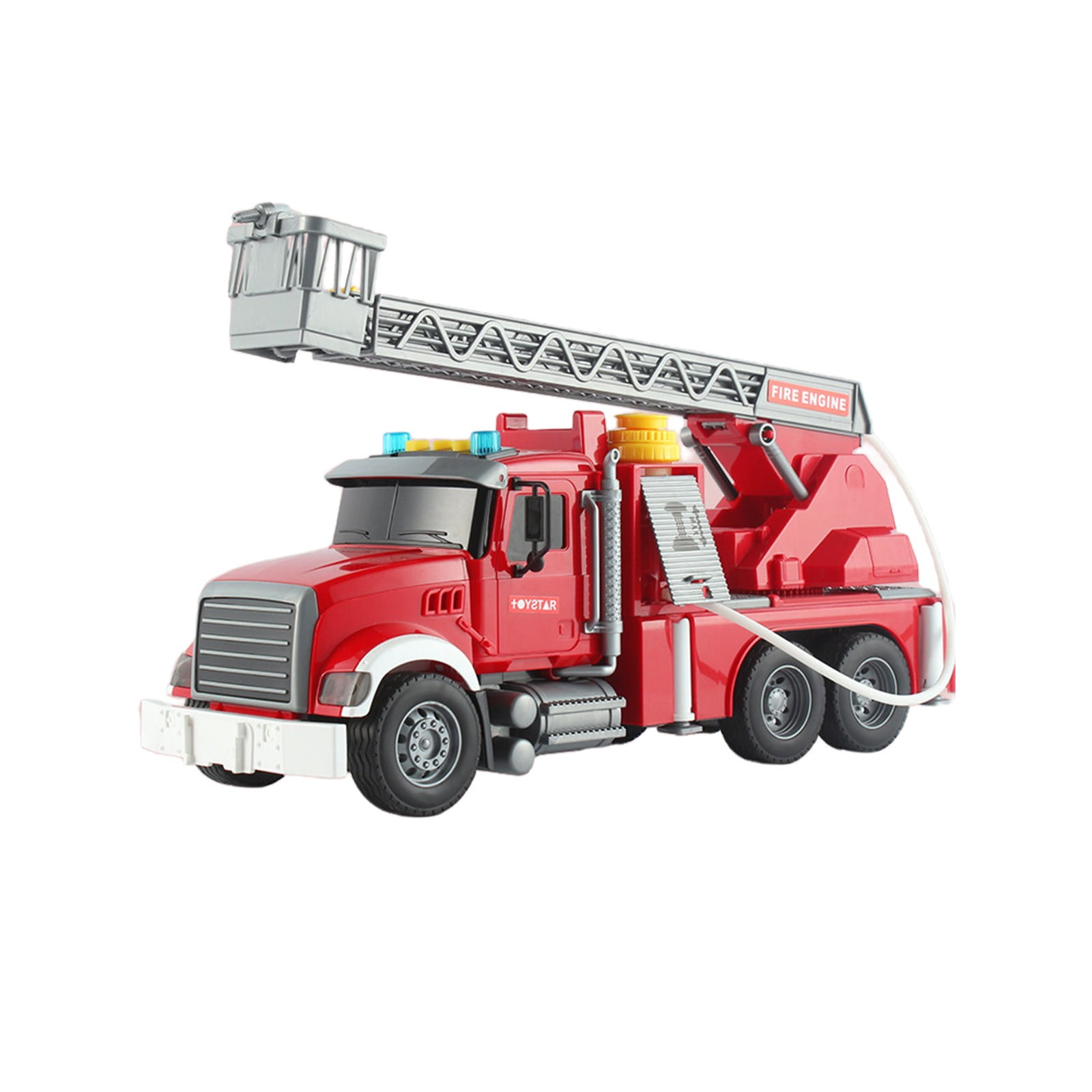 Red Toy Ladder Truck For Kids Self-Loading Dump Truck Pretend Play ...