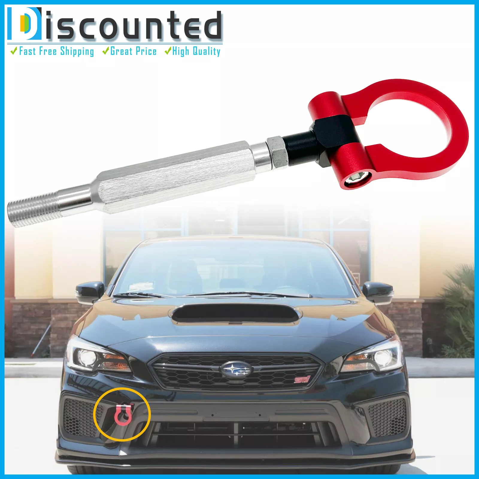 Red Track Racing Style CNC Aluminum Tow Hook Ring For 2015-2020 Subaru ...