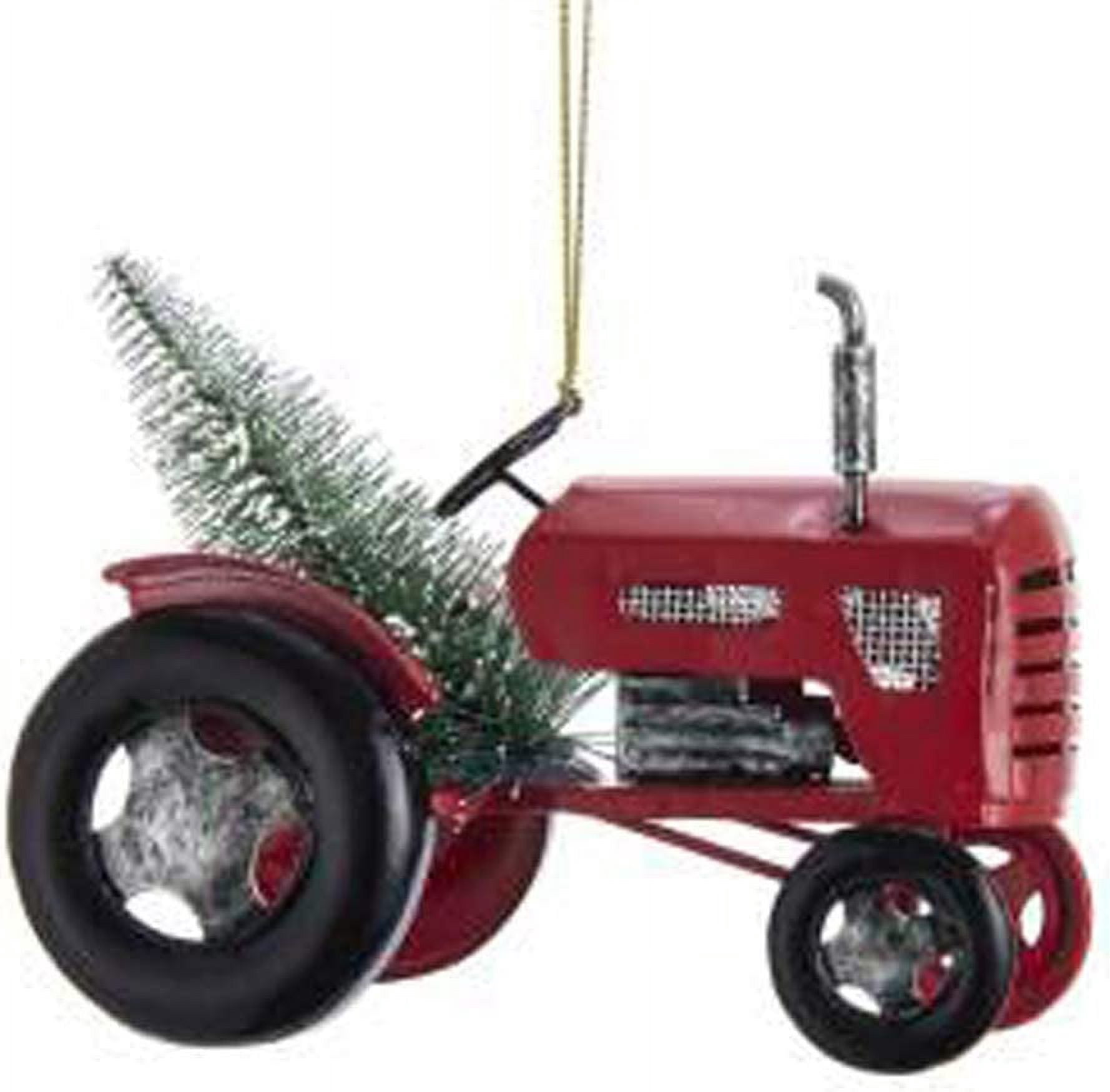 Red Tractor 3 inch Metal Decorative Hanging Ornament, Christmas ...