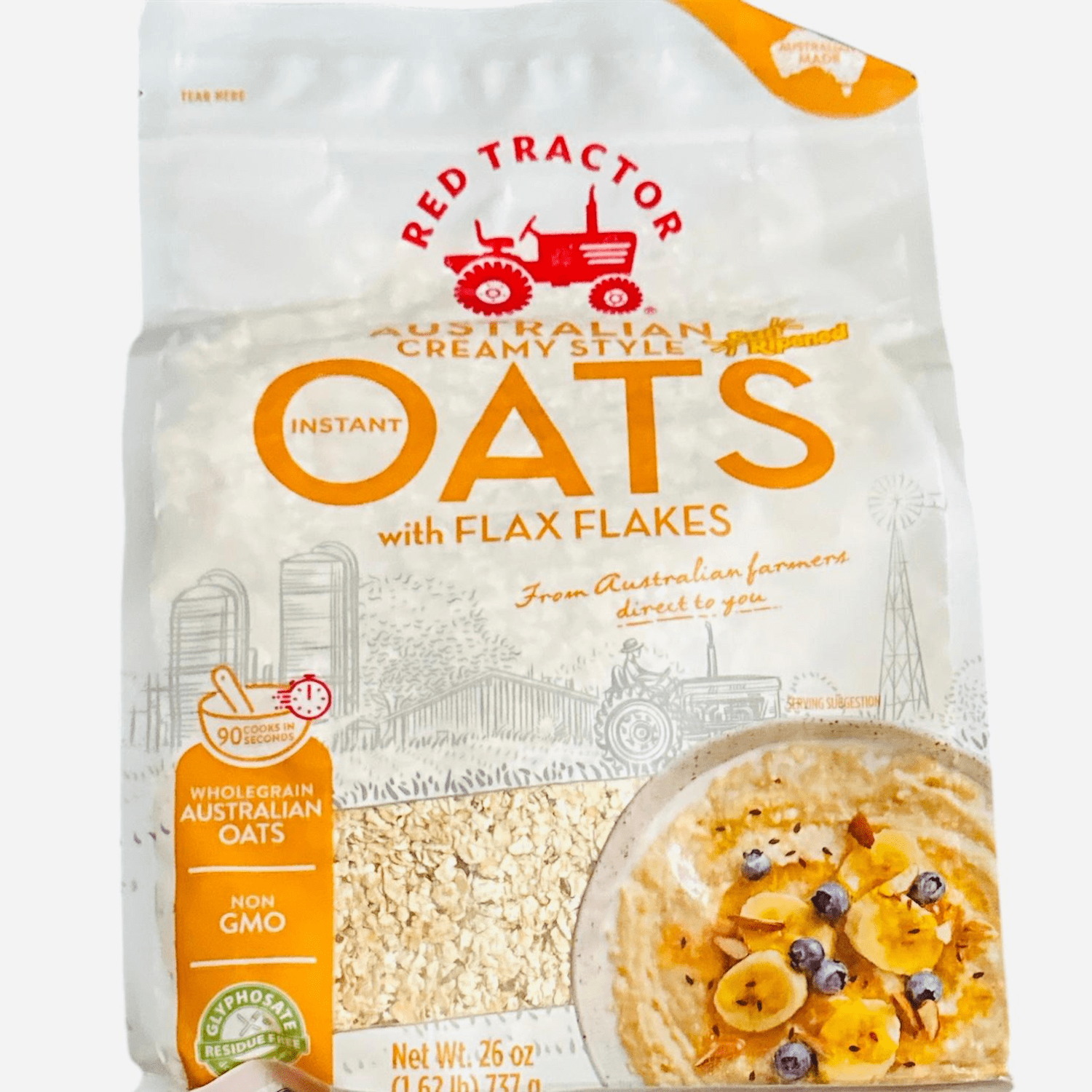 Red Tractor Australian Creamy Style Oats with Flax Flakes 737g ...