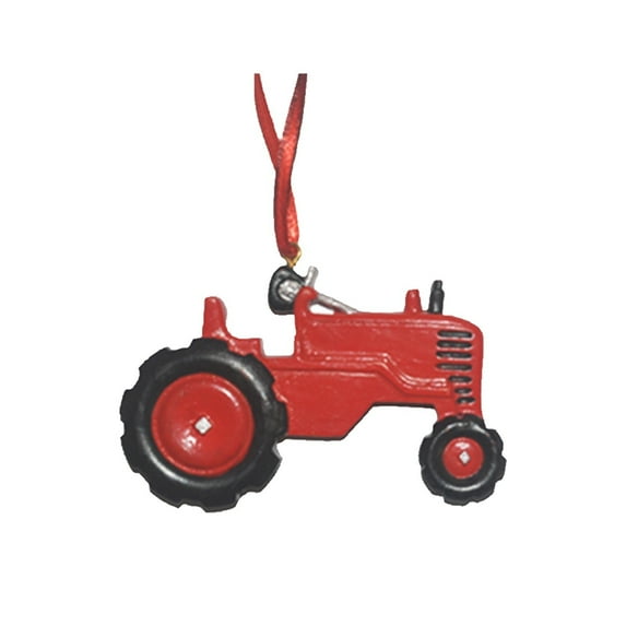 Red Tractor Christmas Ornaments Green DIY 2026 Resin Farm Christmas ...
