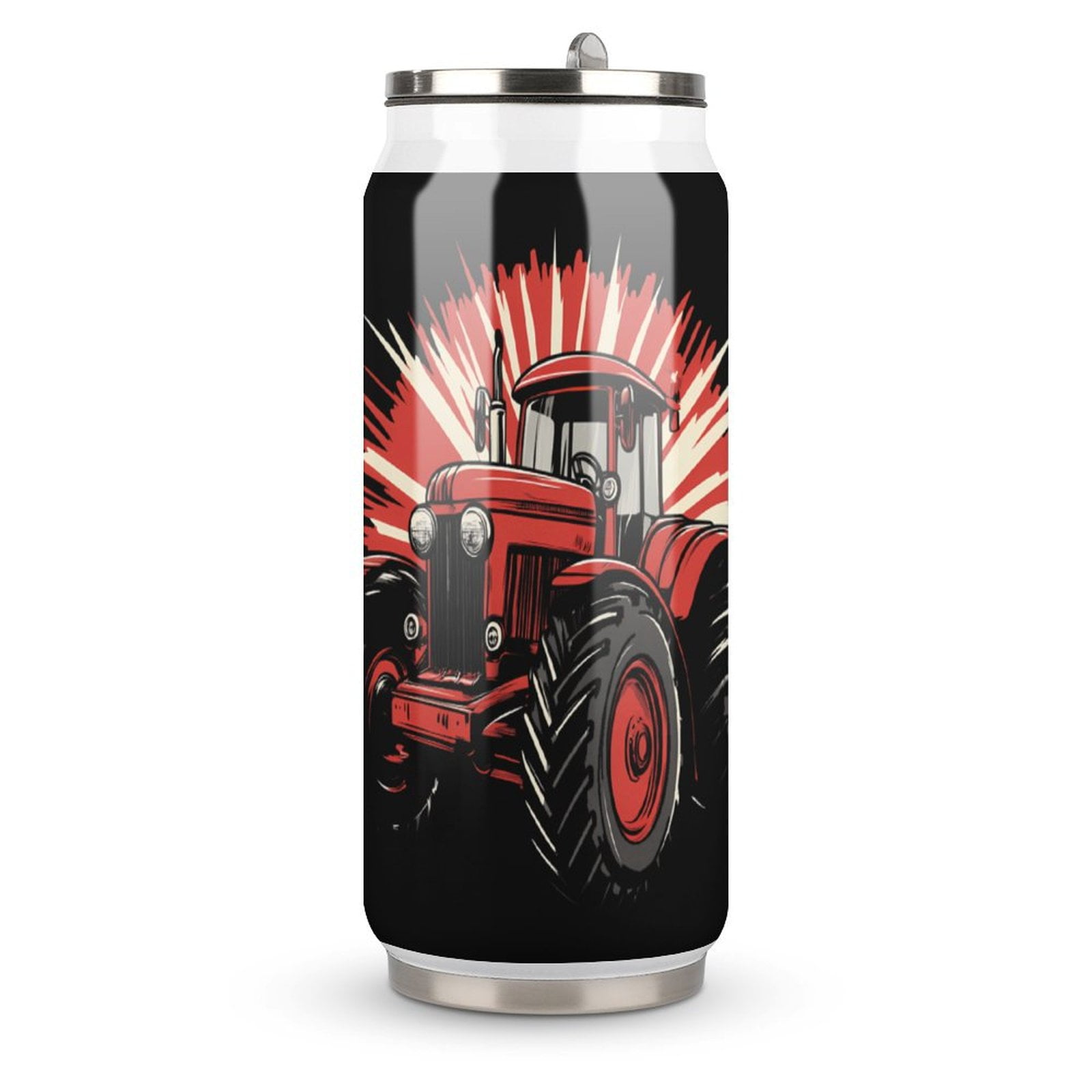 Red Tractor Coffee Tavel Tumblers with Lid and Straw Stainless Steel ...