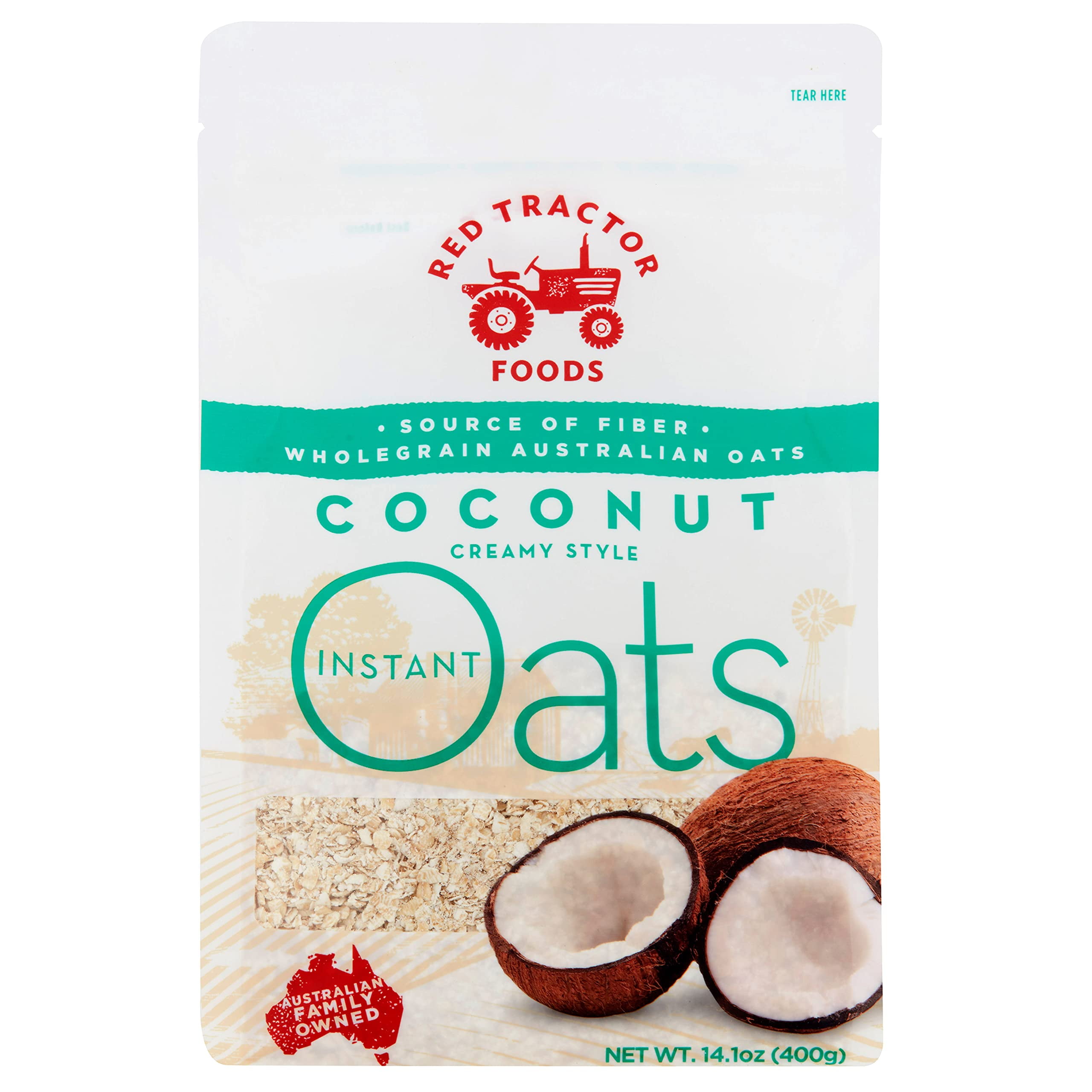 Red Tractor Creamy Style Coconut Instant Oats 14 oz Packet (Pack of 32 ...