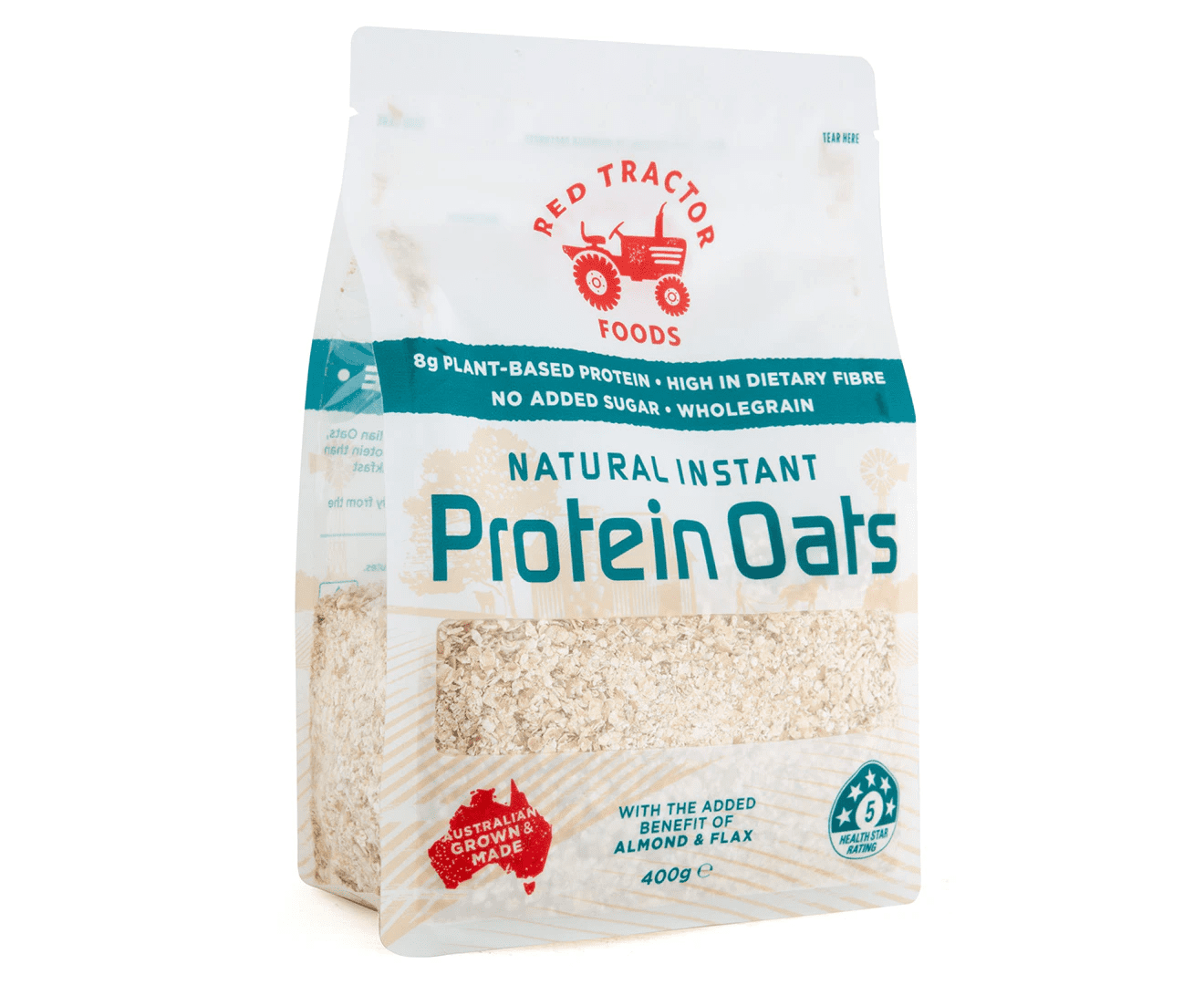 Red Tractor Foods - Natural Instant Protein Oats - with Almond Flax ...