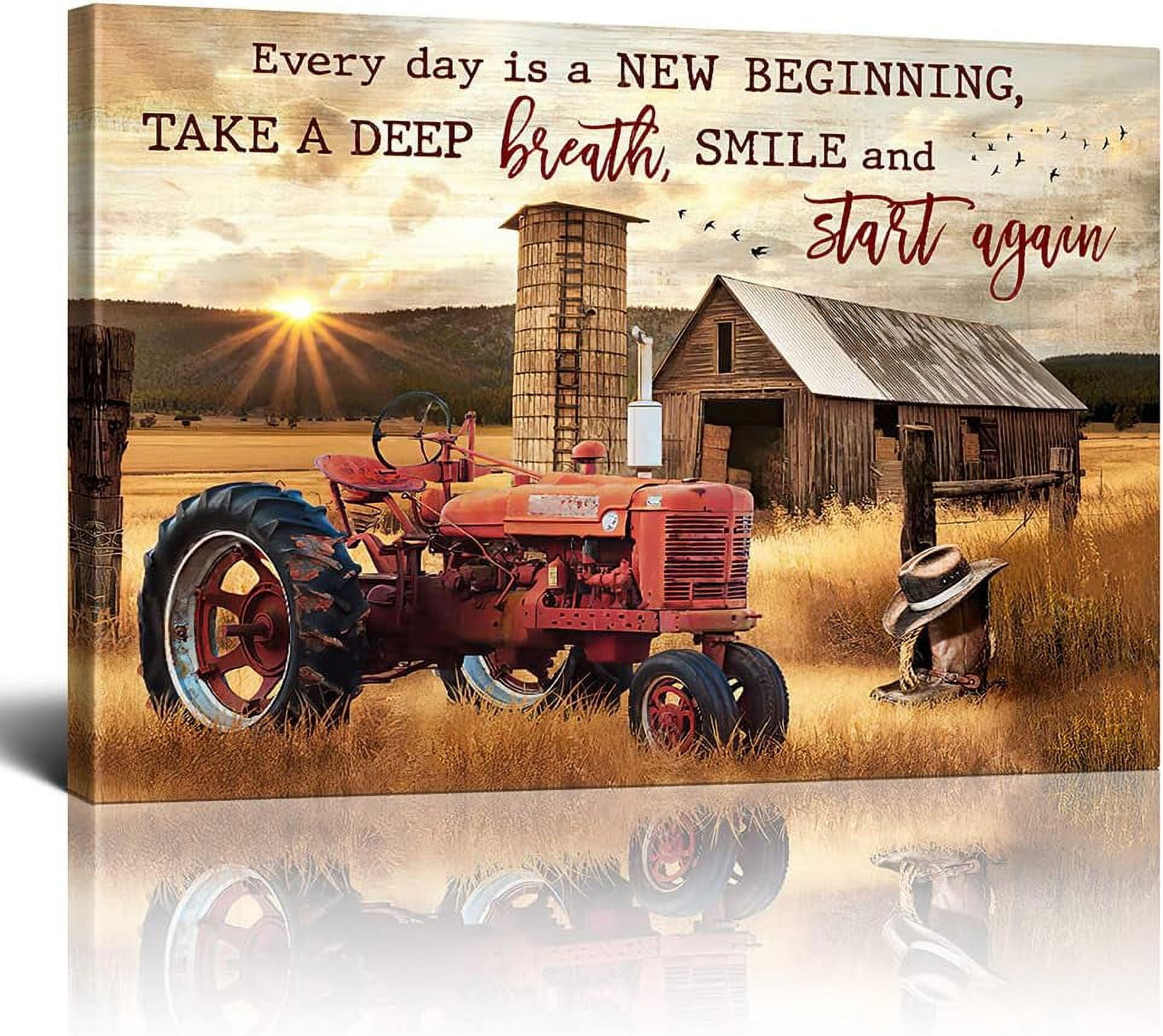 Red Tractor Poster Wall Art for Living Room, Office, Bedroom - 12x16 ...