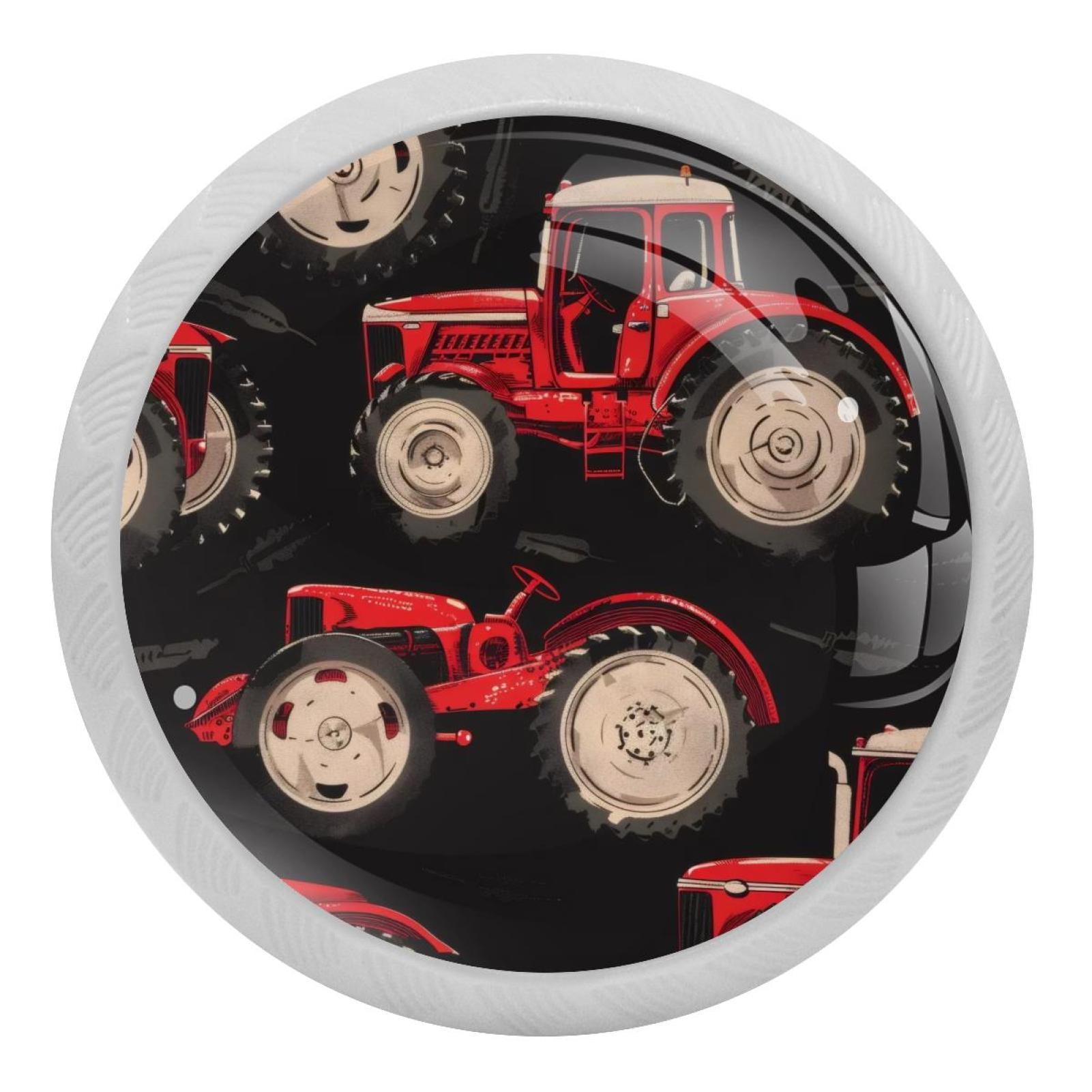 Red Tractors Crystal Glass Drawer Knob Pull Ergonomic 30mm Circle ...