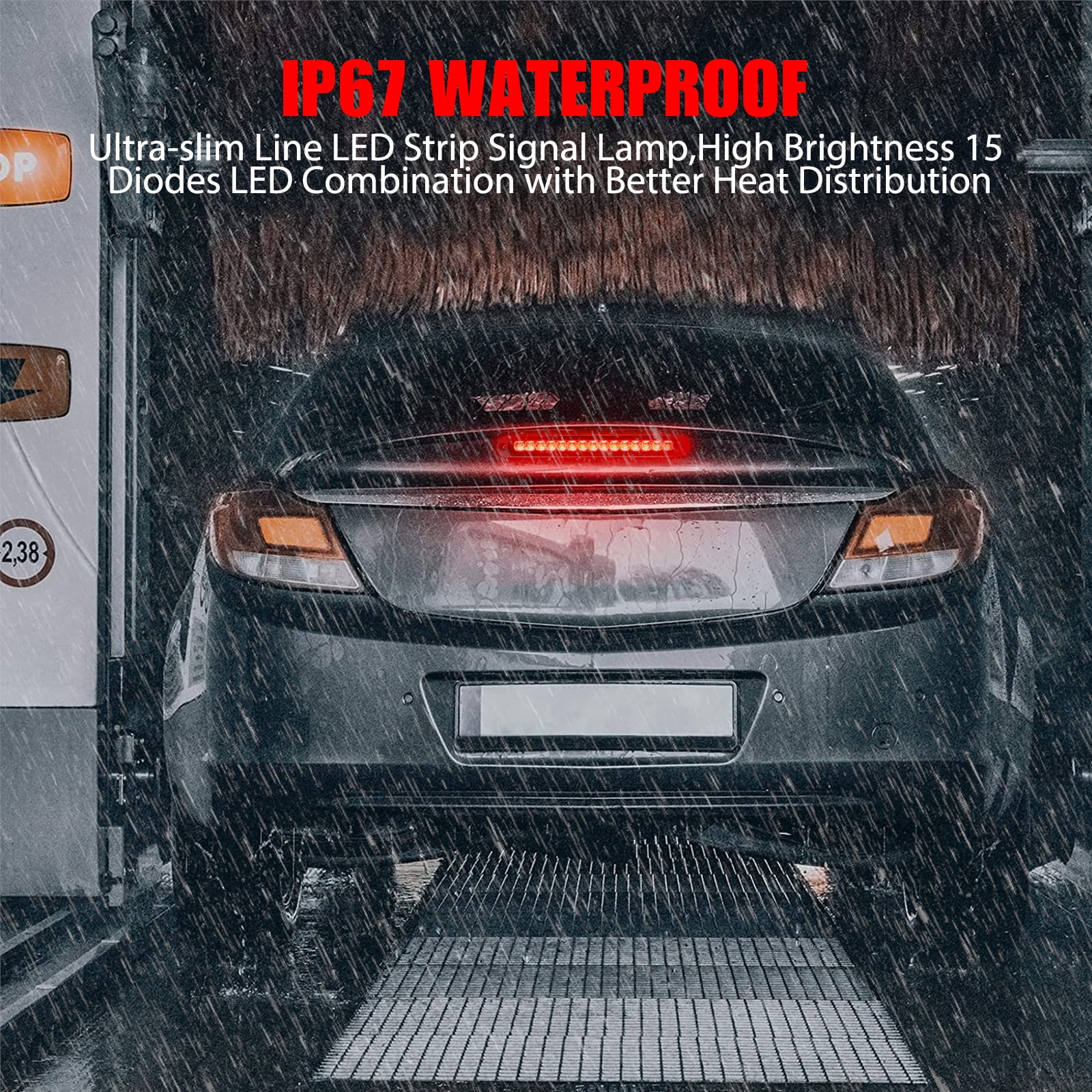 Red Trailer Light Bar, for Park Stop Turn signals Tail Brake Light ...
