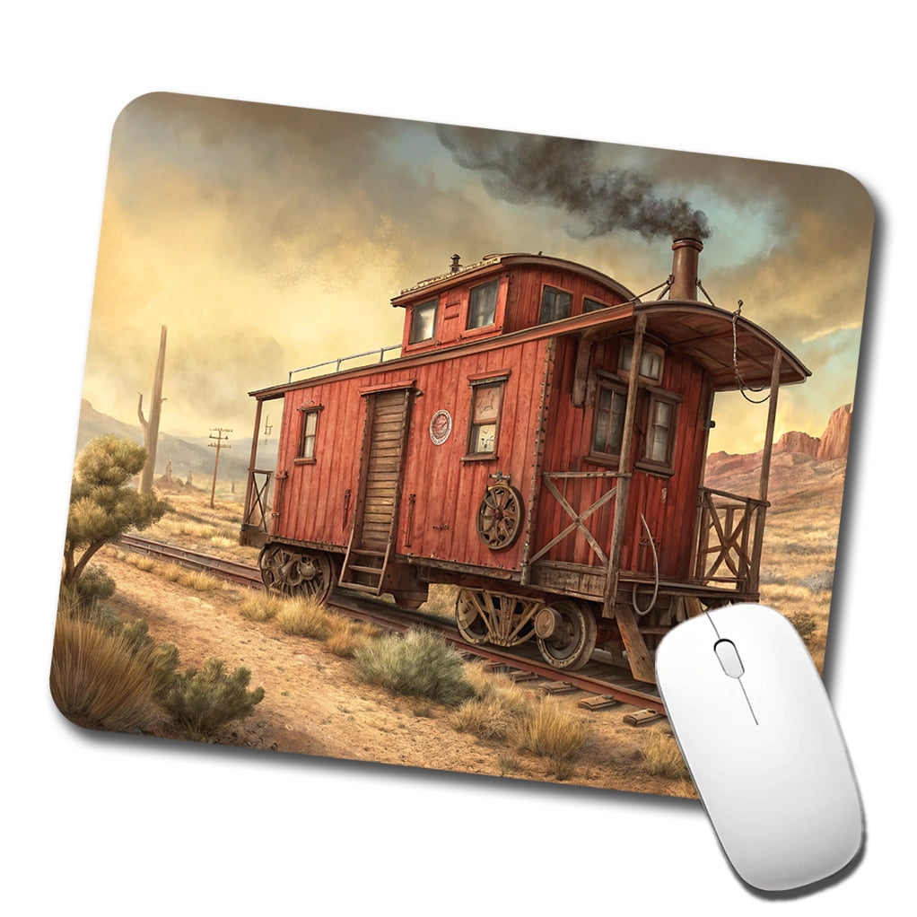Red Train Caboose Old West Western Mouse Pad Low Profile Gaming Mat ...