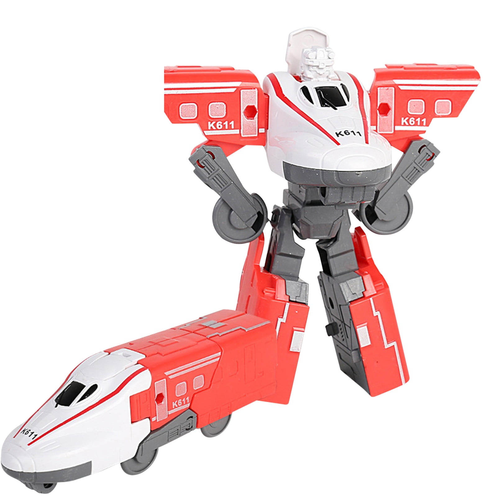Red Train Combiner Robot Transforming Vehicle Toy For Children 3 In 1 ...