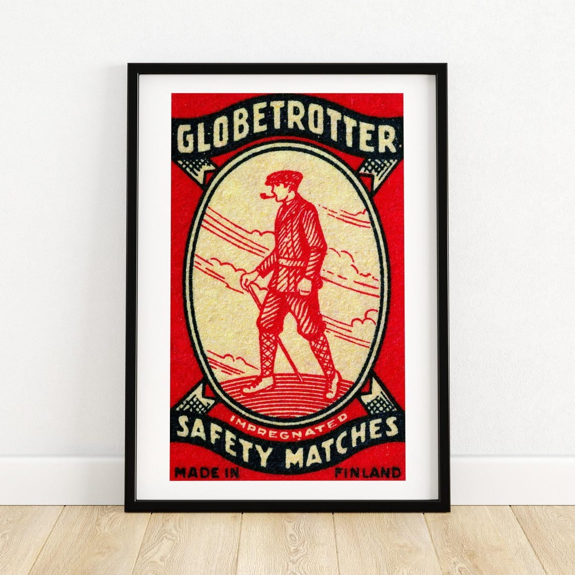Red Traveller - Matchbox Print - Aesthetic Wall Art - Vintage Dutch Art ...