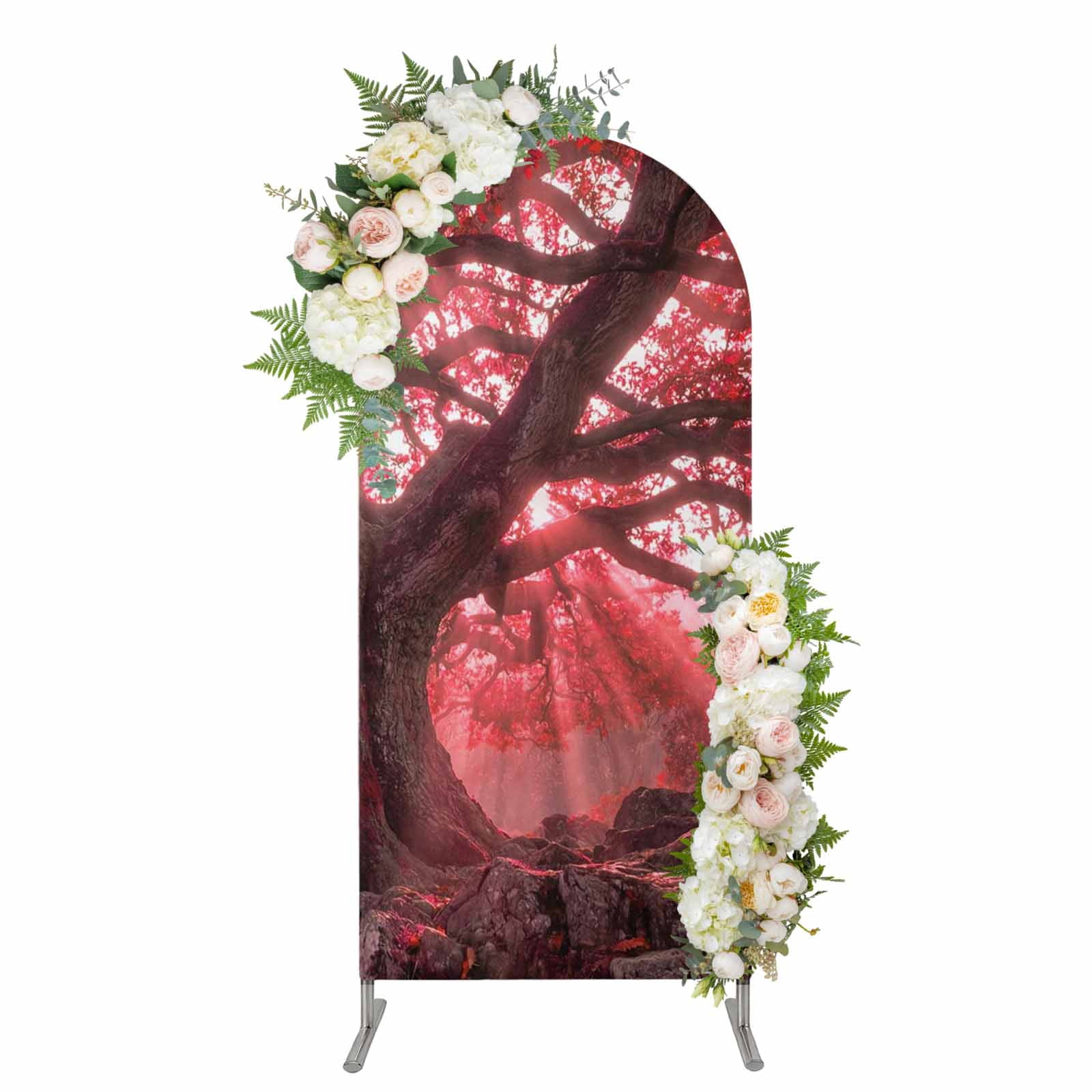 Red Trees Arch Backdrop Cover 5FT, Country Forest Branches Nature Light ...