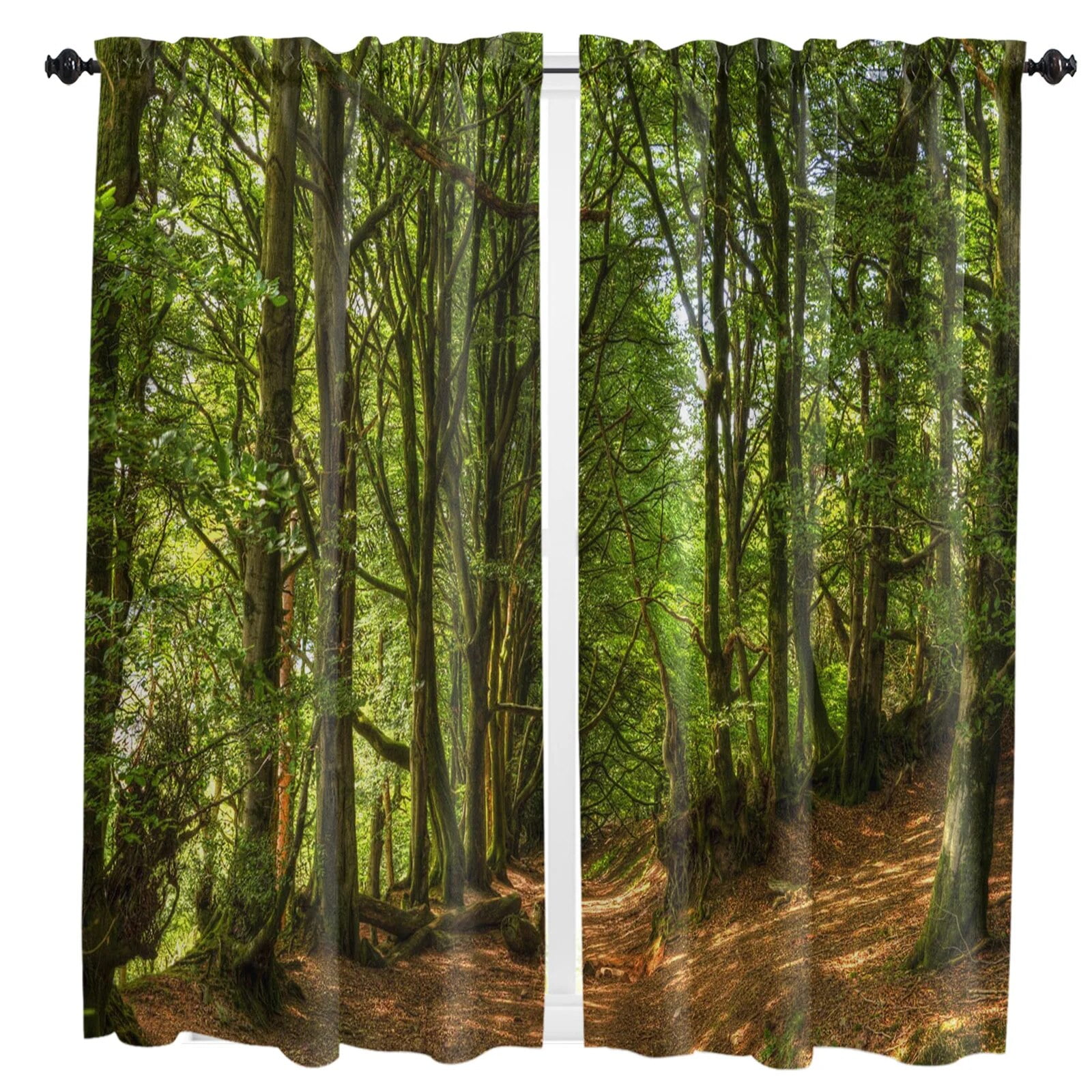 Red Trees Starry Sky Forest Curtain For Living Room Kids Bedroom ...
