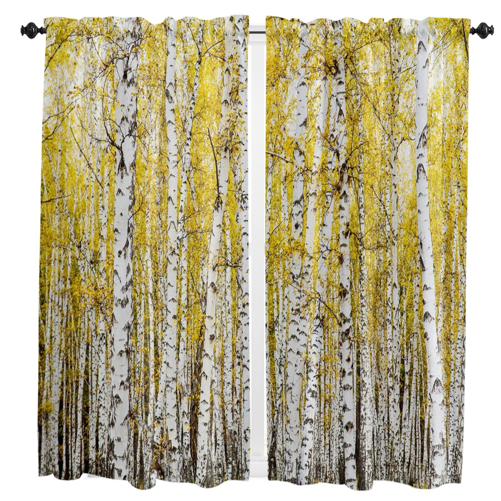 Red Trees Starry Sky Forest Curtain For Living Room Kids Bedroom ...