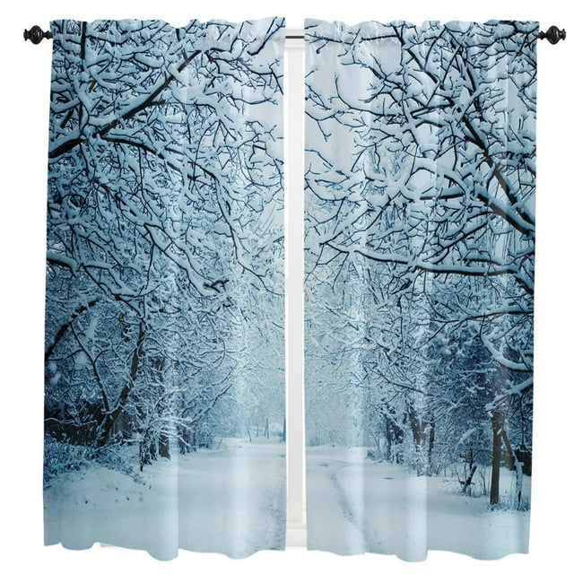Red Trees Starry Sky Forest Curtain For Living Room Kids Bedroom ...