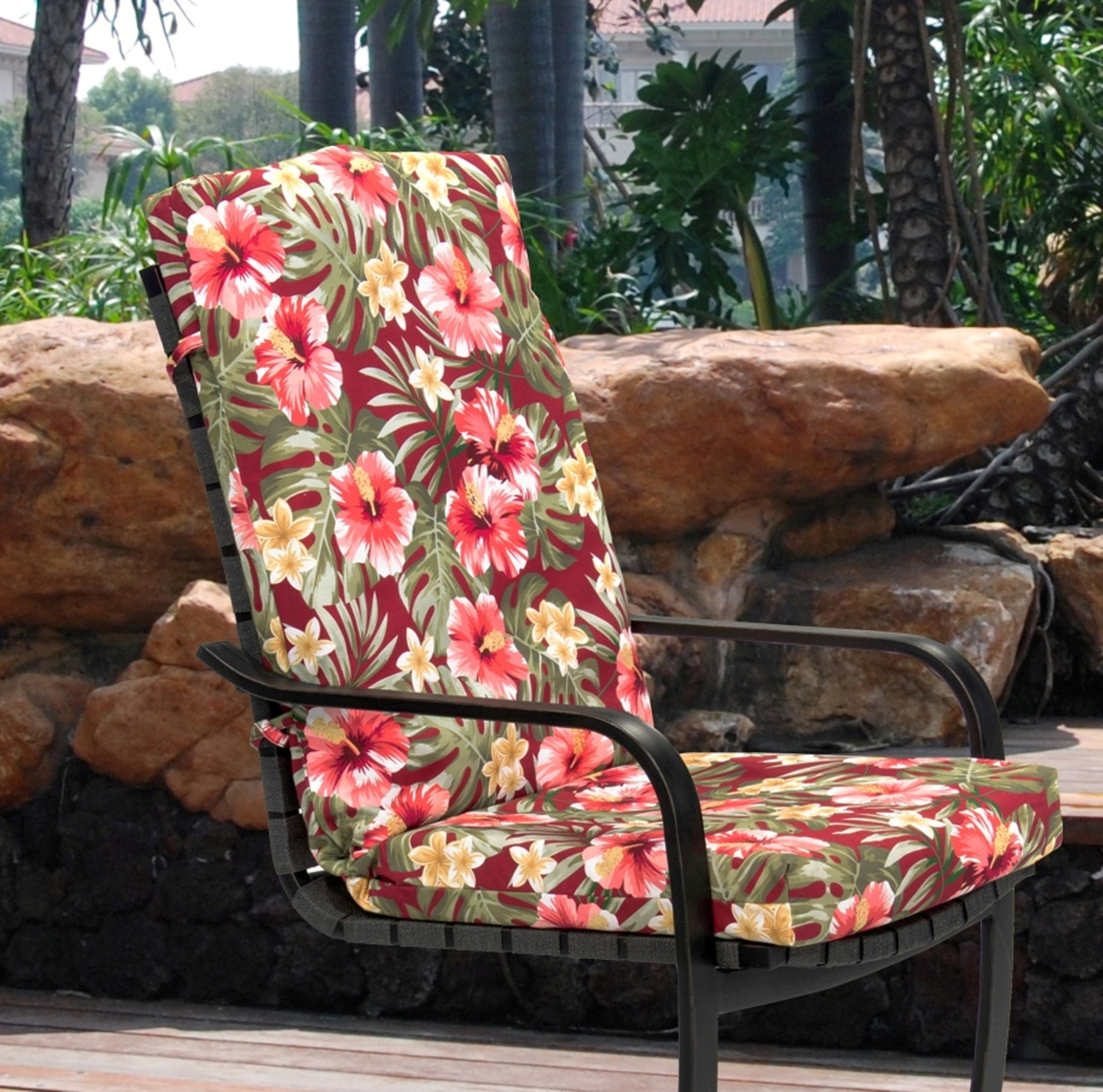 Sun Terrace 44x19 Tropical Lounge Chair Cushions, Deep-Seat, 2 Count ...