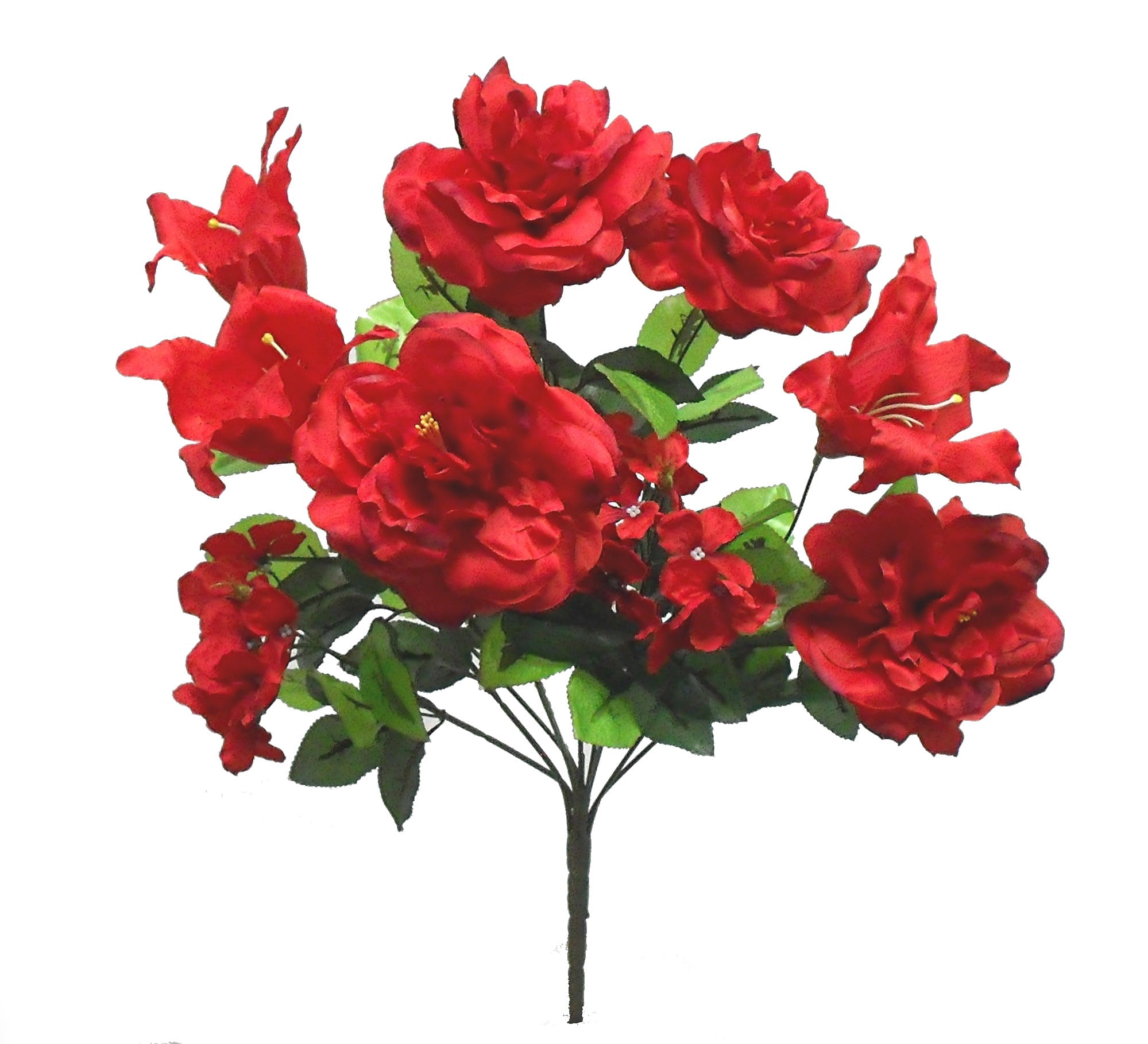 Red Tropical Lily Hydrangea Rosemallow 25in Artificial Polysilk Faux ...