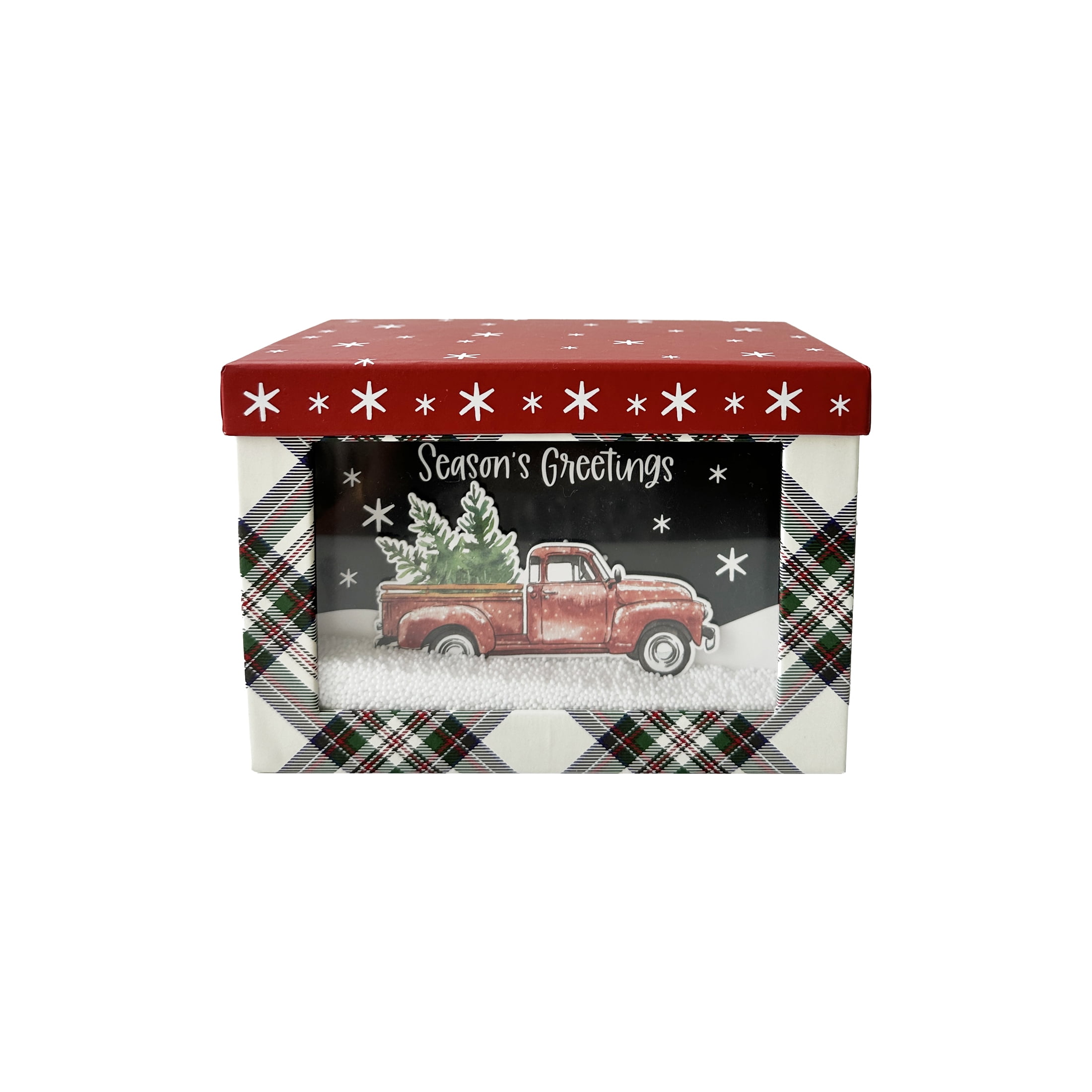 Red Truck Christmas Shaker Gift Box, 4.5 in x 7 in x 4.8 in, by Holiday ...