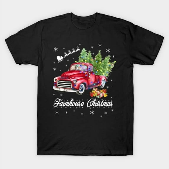 Red Truck Farmhouse Christmas Vintage Holiday Style Graphic, H27314 T ...