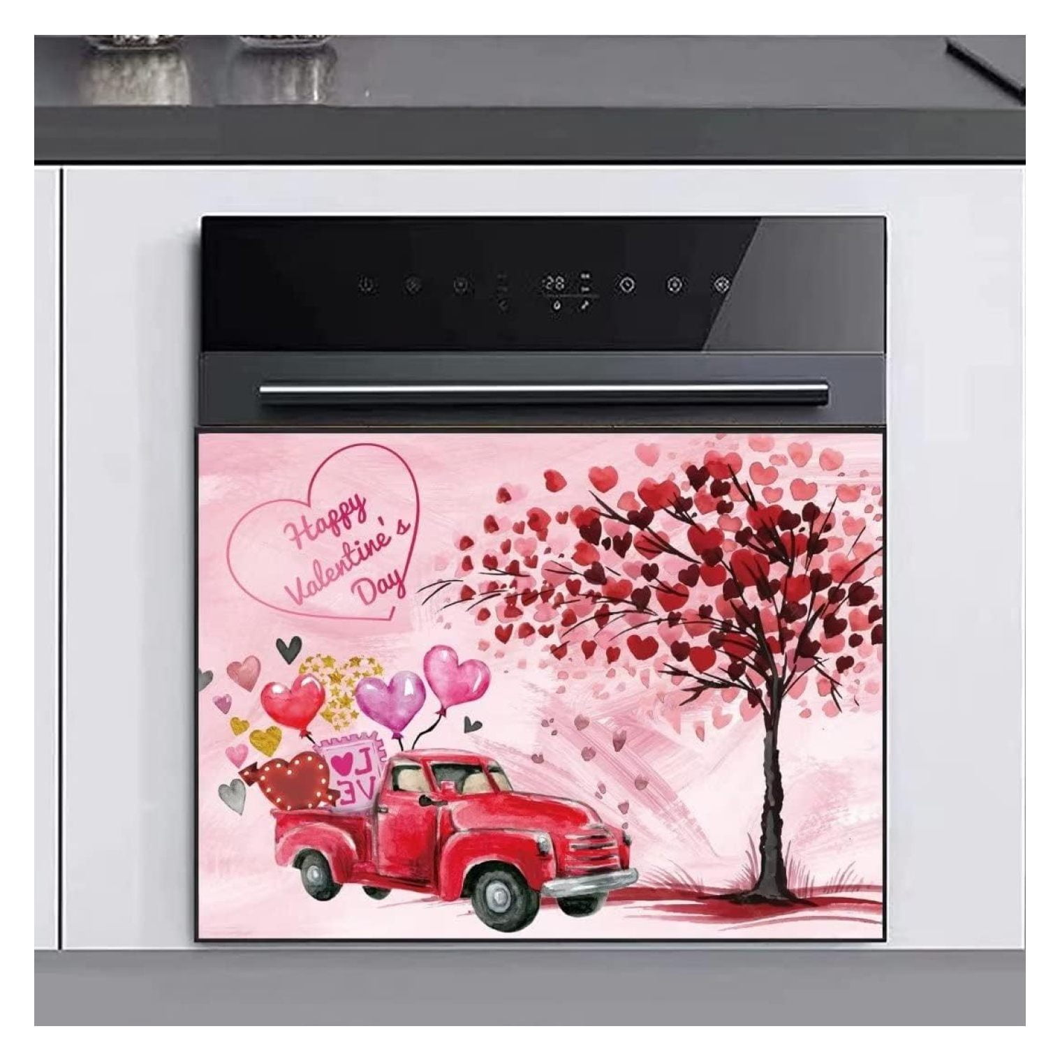 Red Truck Magnet Dishwasher Full Door Cover, Love Tree Magnetic ...