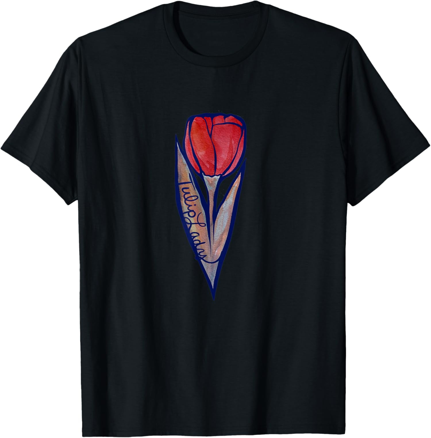 Red Tulip Lady Art watercolor tulips spring T-Shirt - Walmart.com