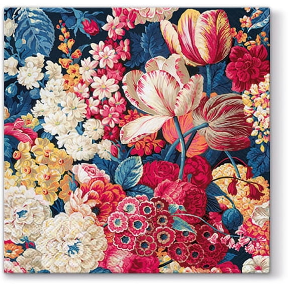 Red Tulips on Blue - Decorative Floral Lunch Paper Napkins 40pcs ...