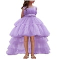 Red Tulle Train Princess Dress for Girls, Mesh Cake Gown for All Sizes ...