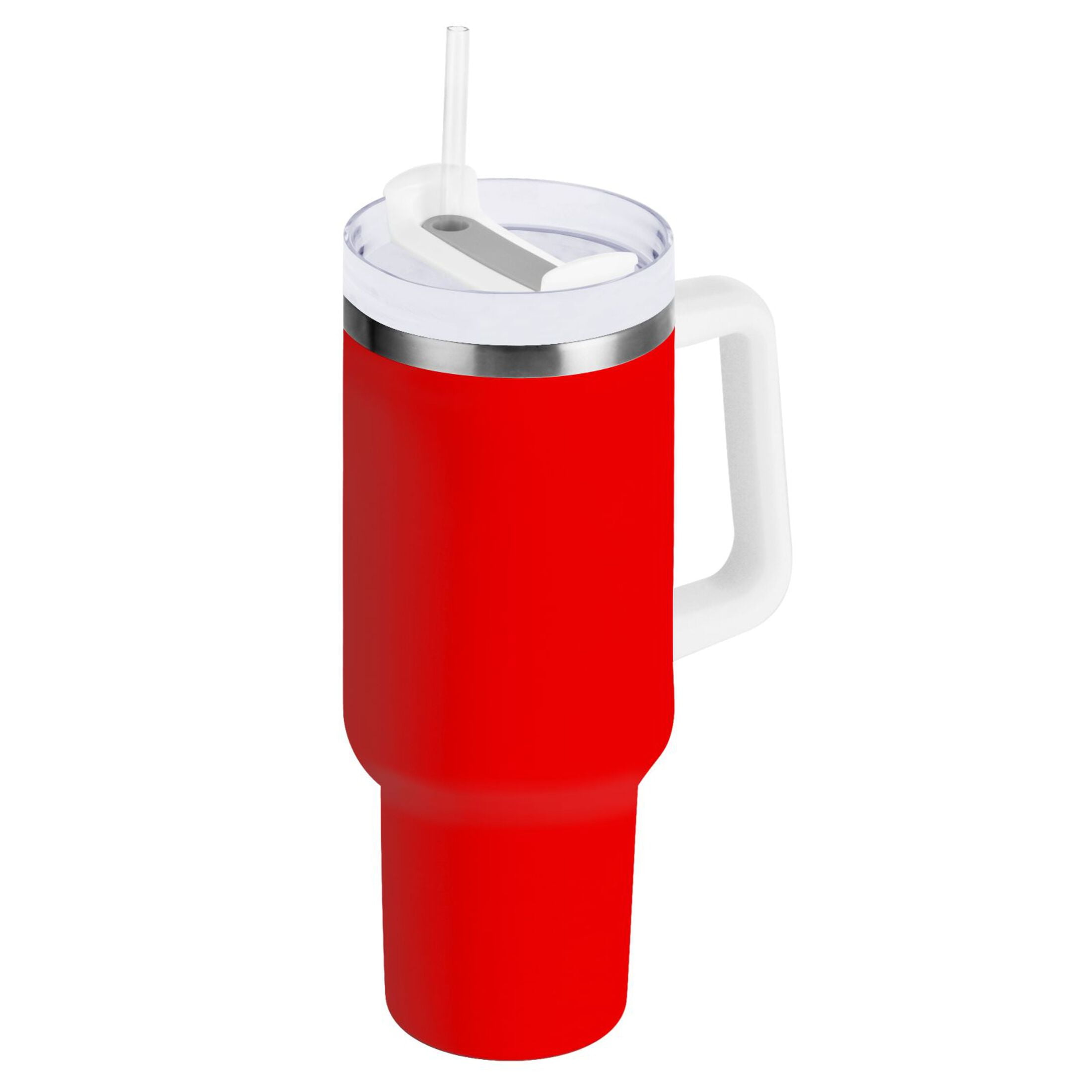 Red Tumbler with Handle and Straw Lid 30 oz Insulated Vacuum Water ...