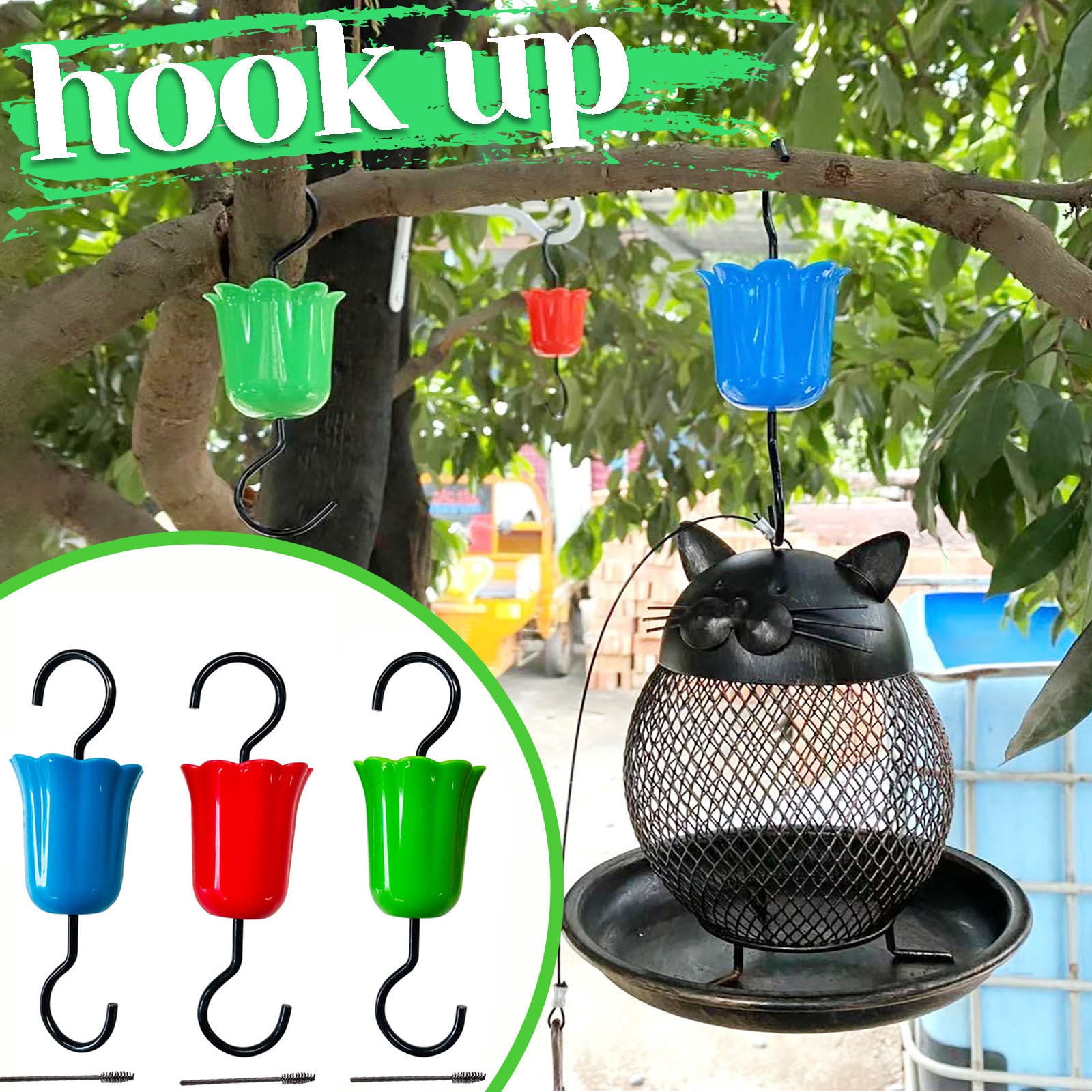 Red Umbrella Ant Guard for Hummingbird Feeders - Large Capacity Plastic ...