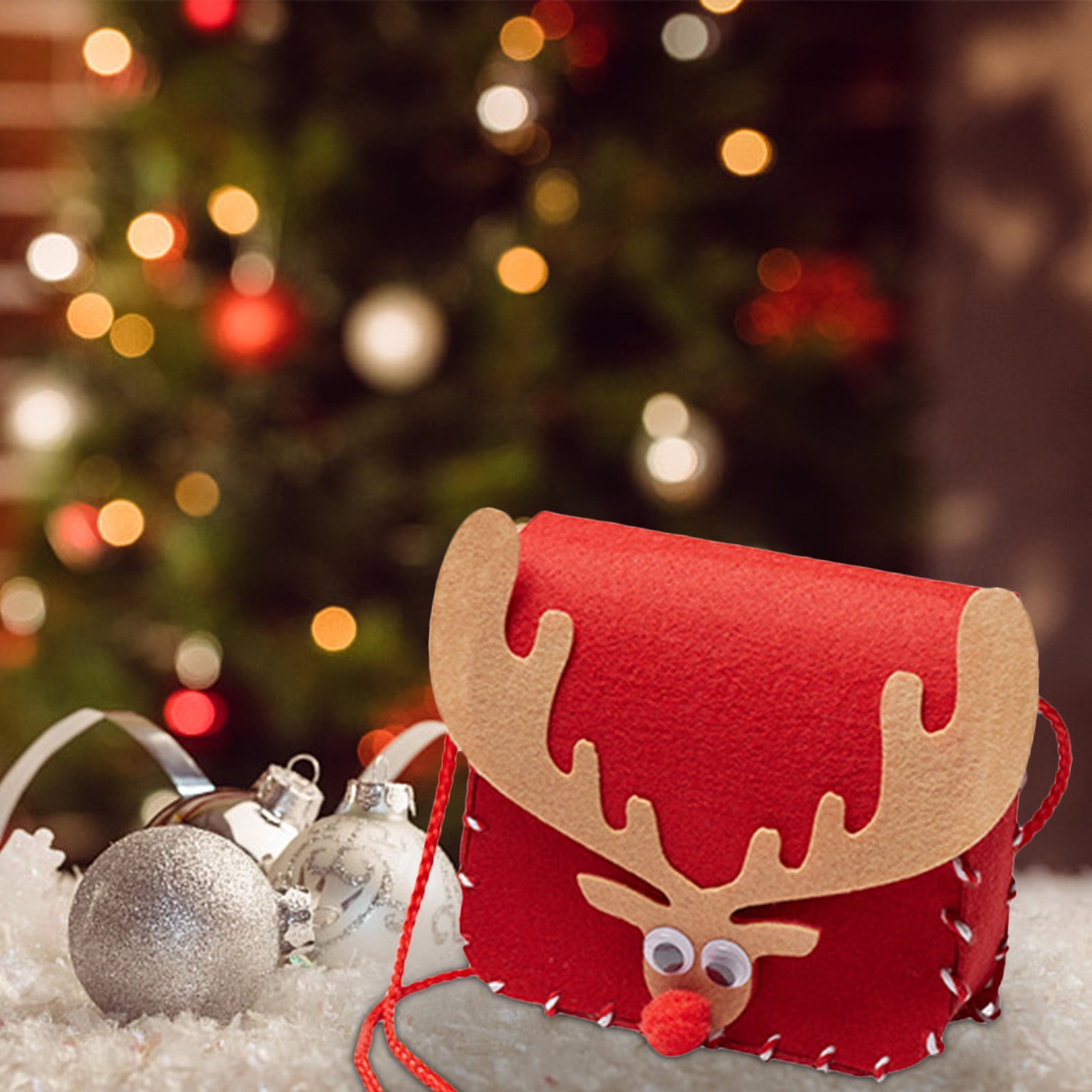 Red Underarm Bag, Christmas Reindeer Crossbody Bags, Women Shoulder Bag ...