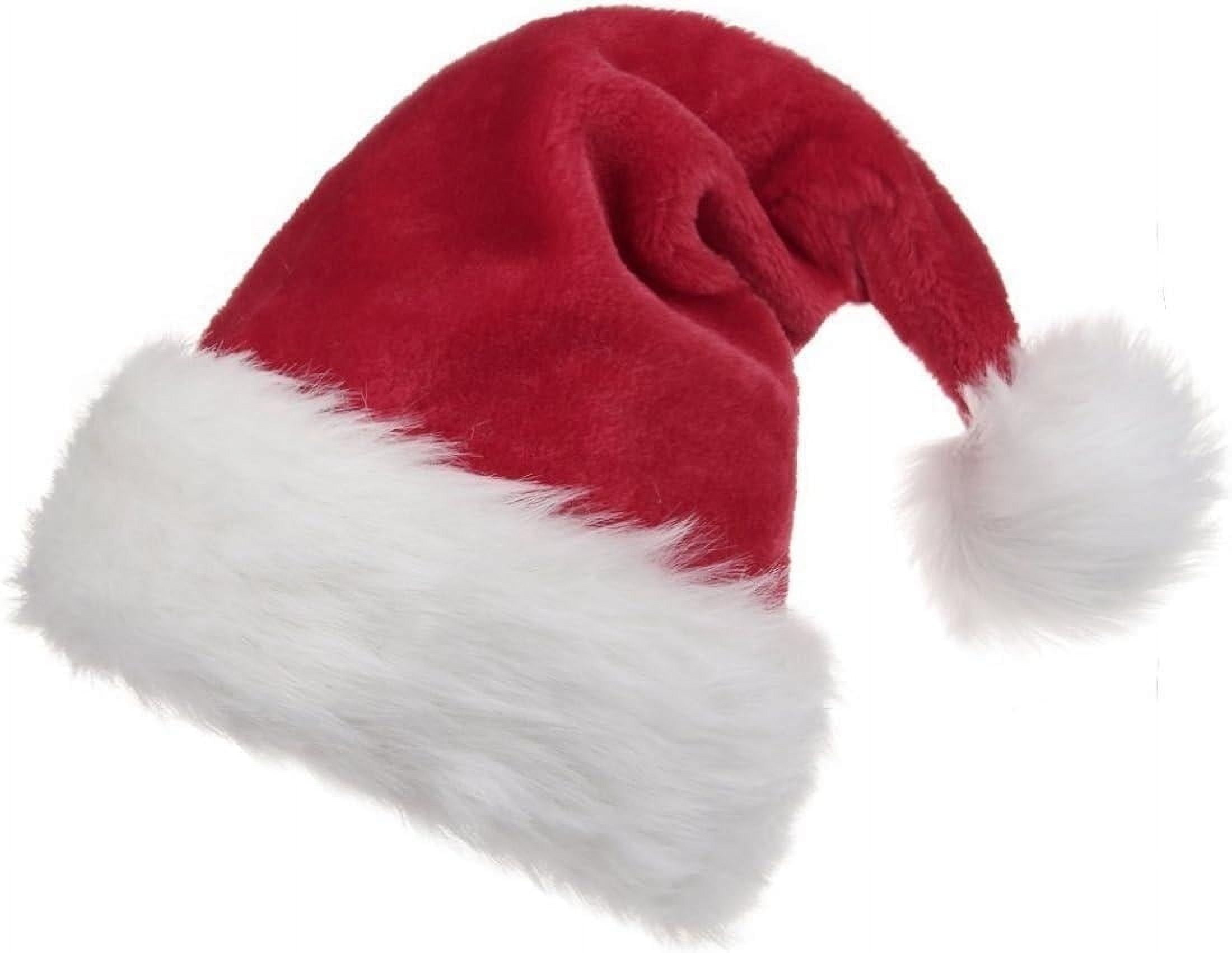 Red Unisex-Adult's Santa Hat, Christmas Hat for Adults Women Men Extra Thicken Xmas Holiday Hat ...