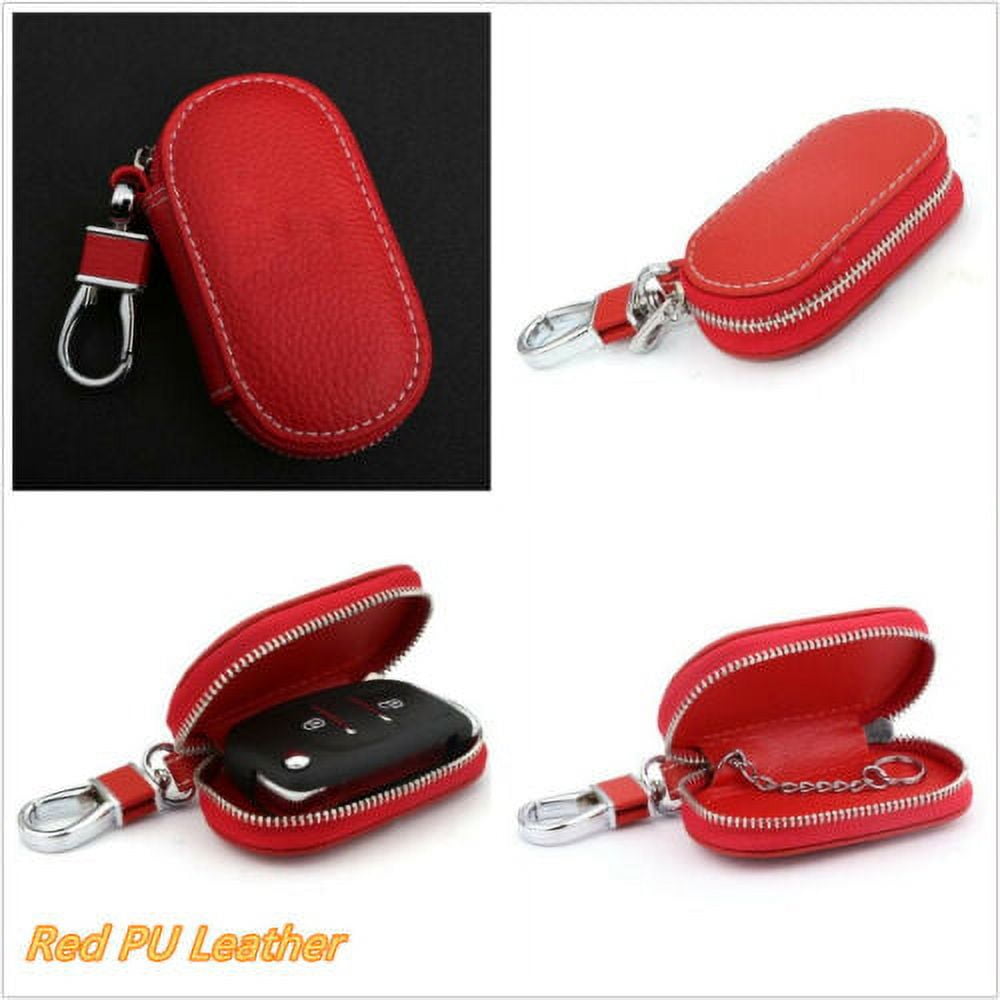 Red Universal PU Leather Fashion Auto Car Smart Remote Key Holder Bag ...
