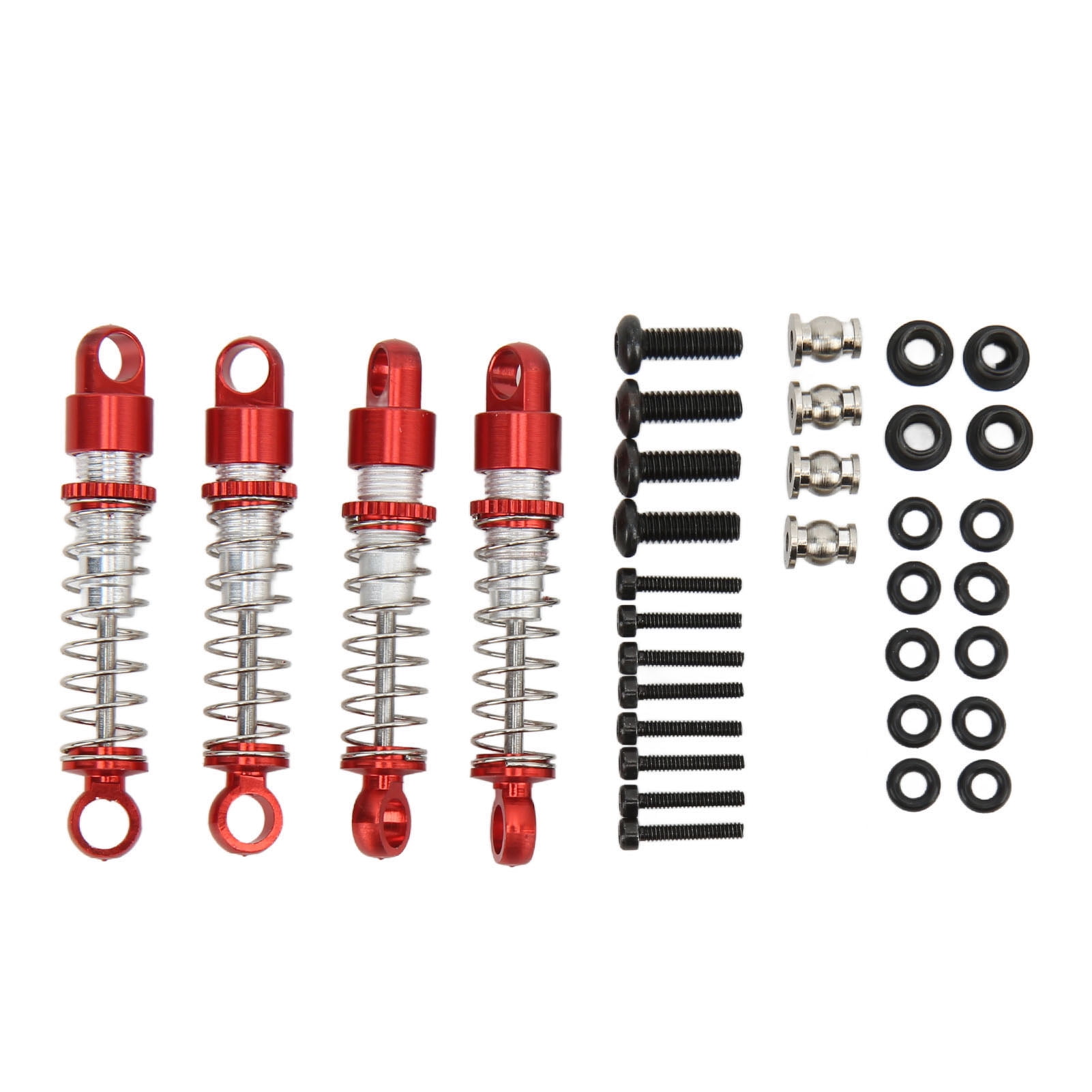 Red Upgraded Metal Shock Absorbers - Front & Rear RC Car Shocks for 1/ ...