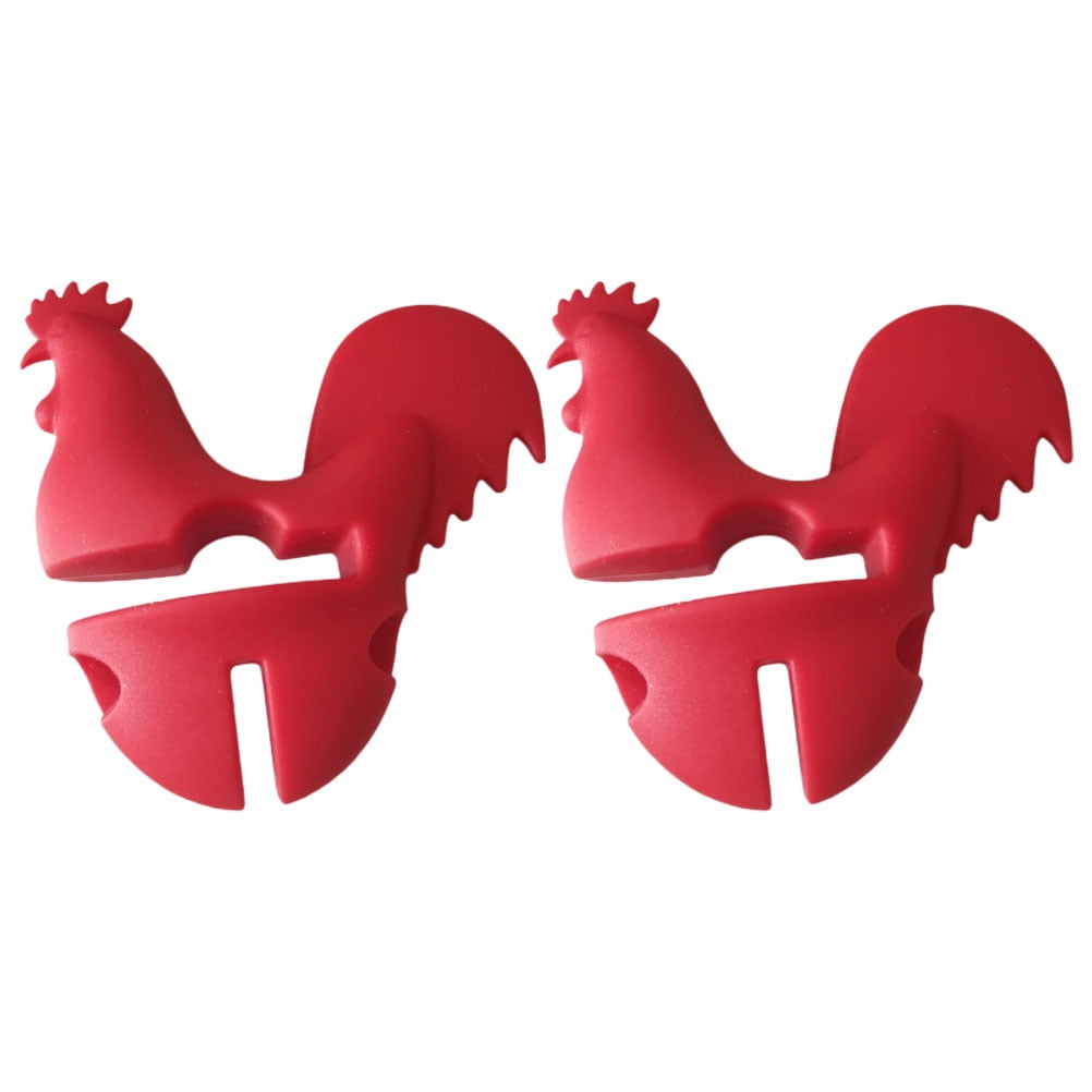 Red Utensil Holder with Spill-proof Lid Lifter and Pot Lid Stand (2pcs ...