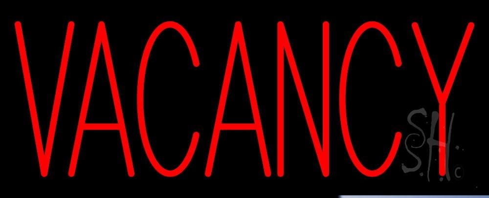 Red Vacancy LED Neon Sign 10 x 24 - inches, Black Square Cut Acrylic ...