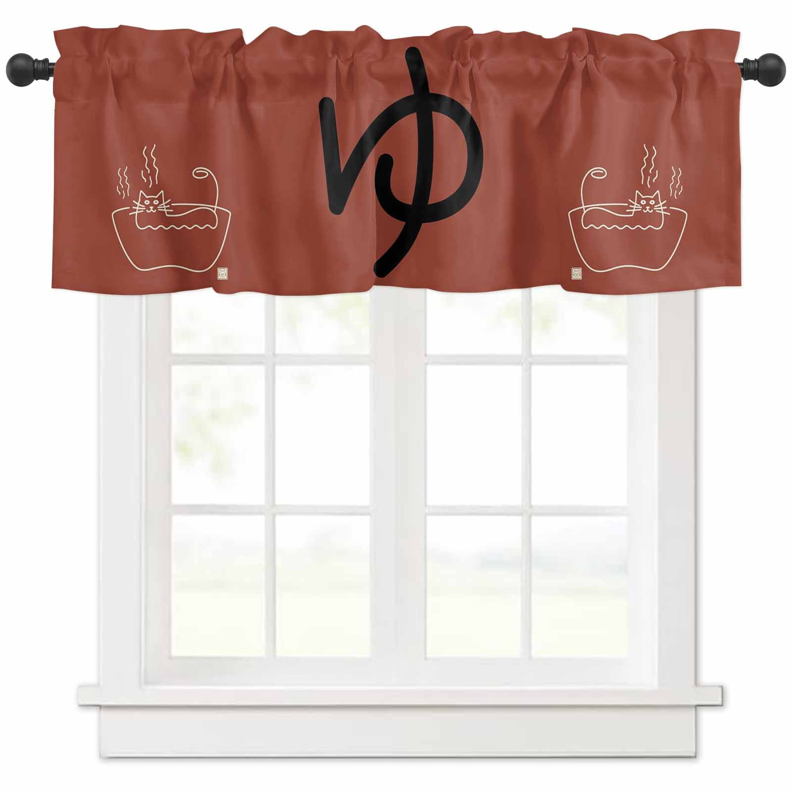 Red Valances for Windows Farmhouse Kitchen Curtains Valances Rod Pocket ...