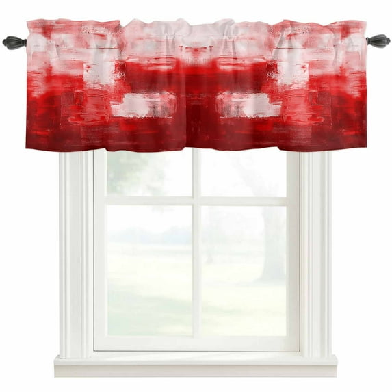 Red Valances for Windows Abstract Rod Pocket Curtain Valance Window ...