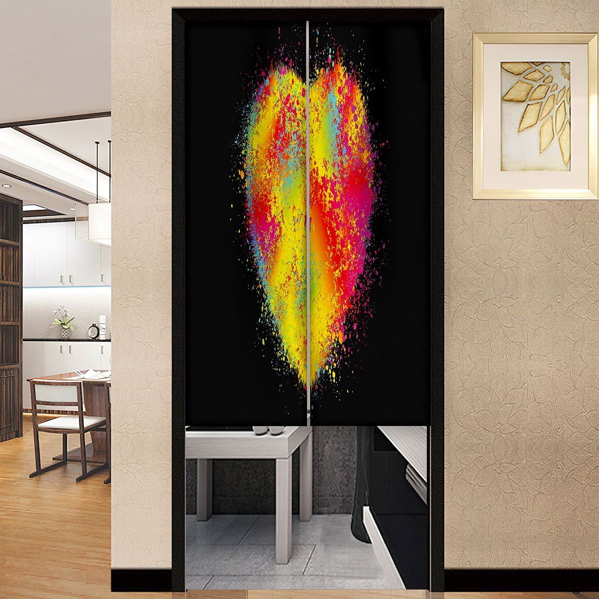 Red Valentine Heart Door Curtain Kitchen Kids Room Partition Drapes ...