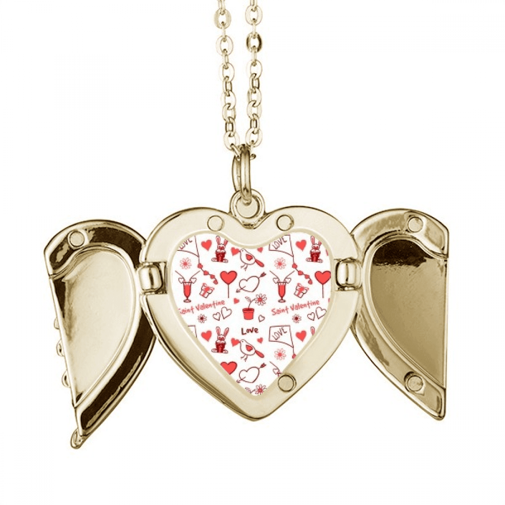 Red Valentine Love Kite Rabbits Folded Wings Peach Heart Pendant ...
