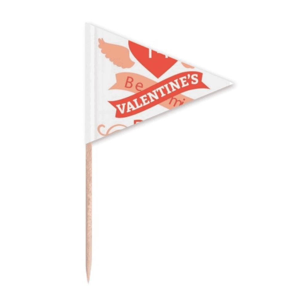 Red Valentine's Day Be Mine Toothpick Triangle Cupcake Toppers Flag ...