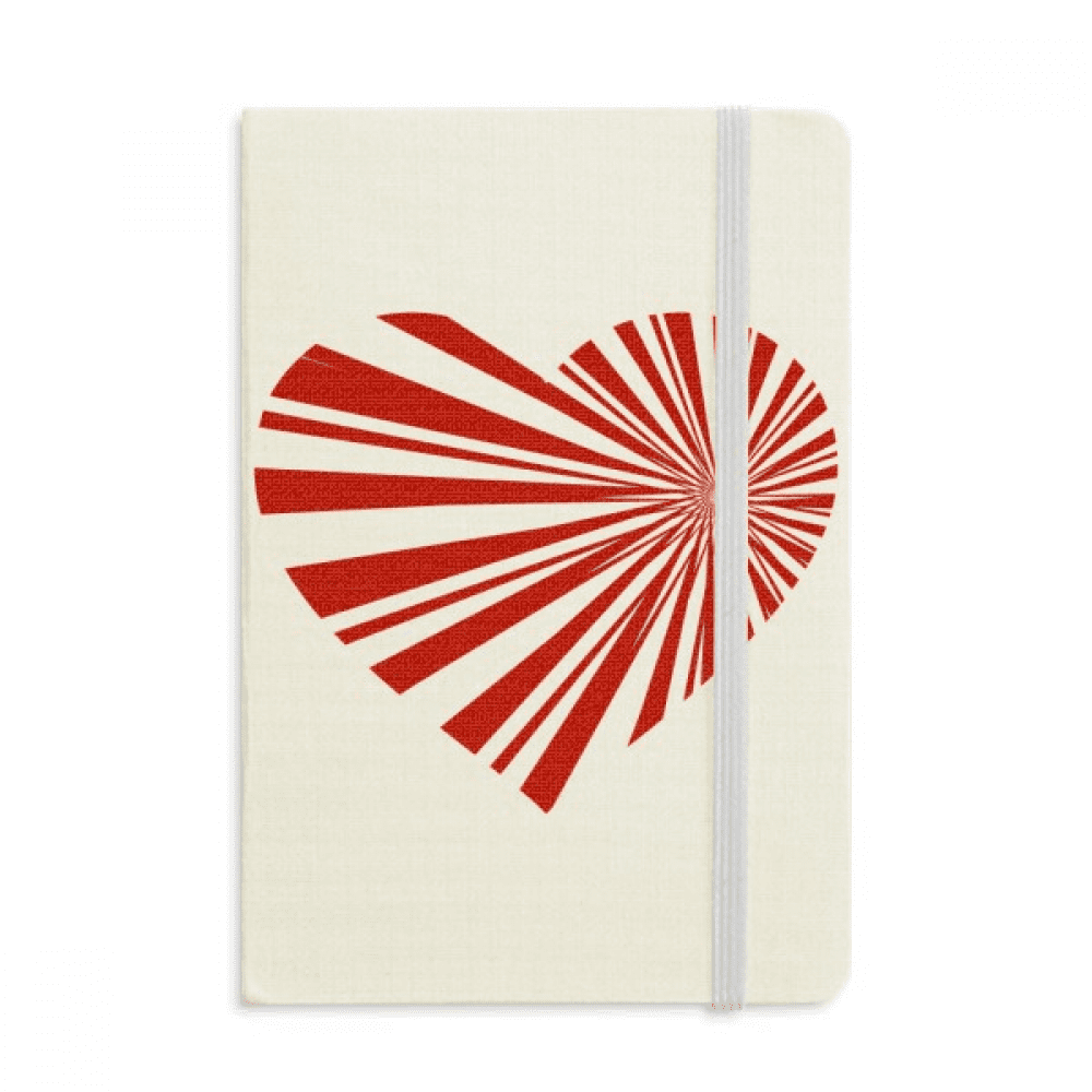Red Valentine's Day Heart Bloom Notebook Official Fabric Hard Cover Classic Journal Diary ...