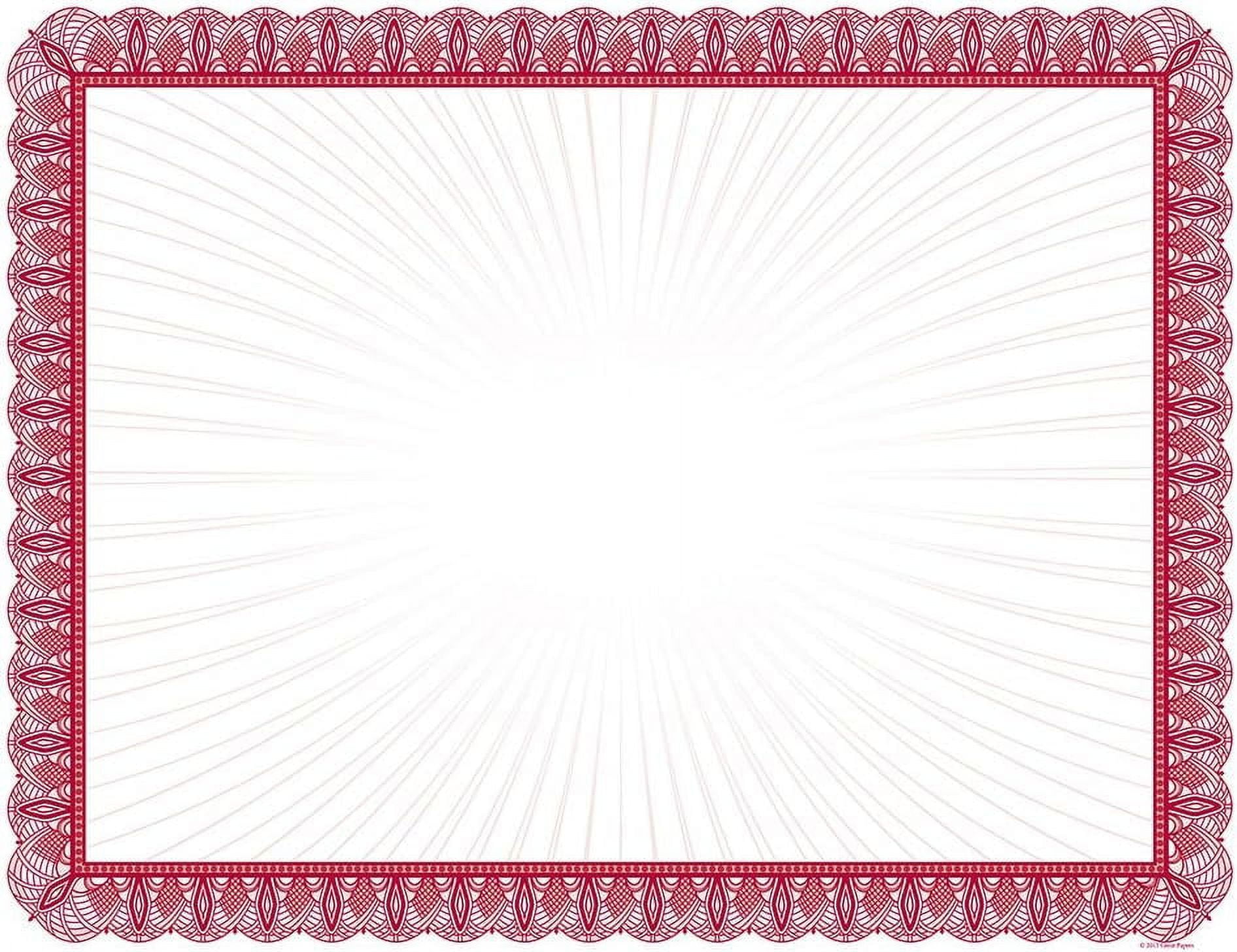 Red Value Certificate With Blue Border, For , Achievements, And ...