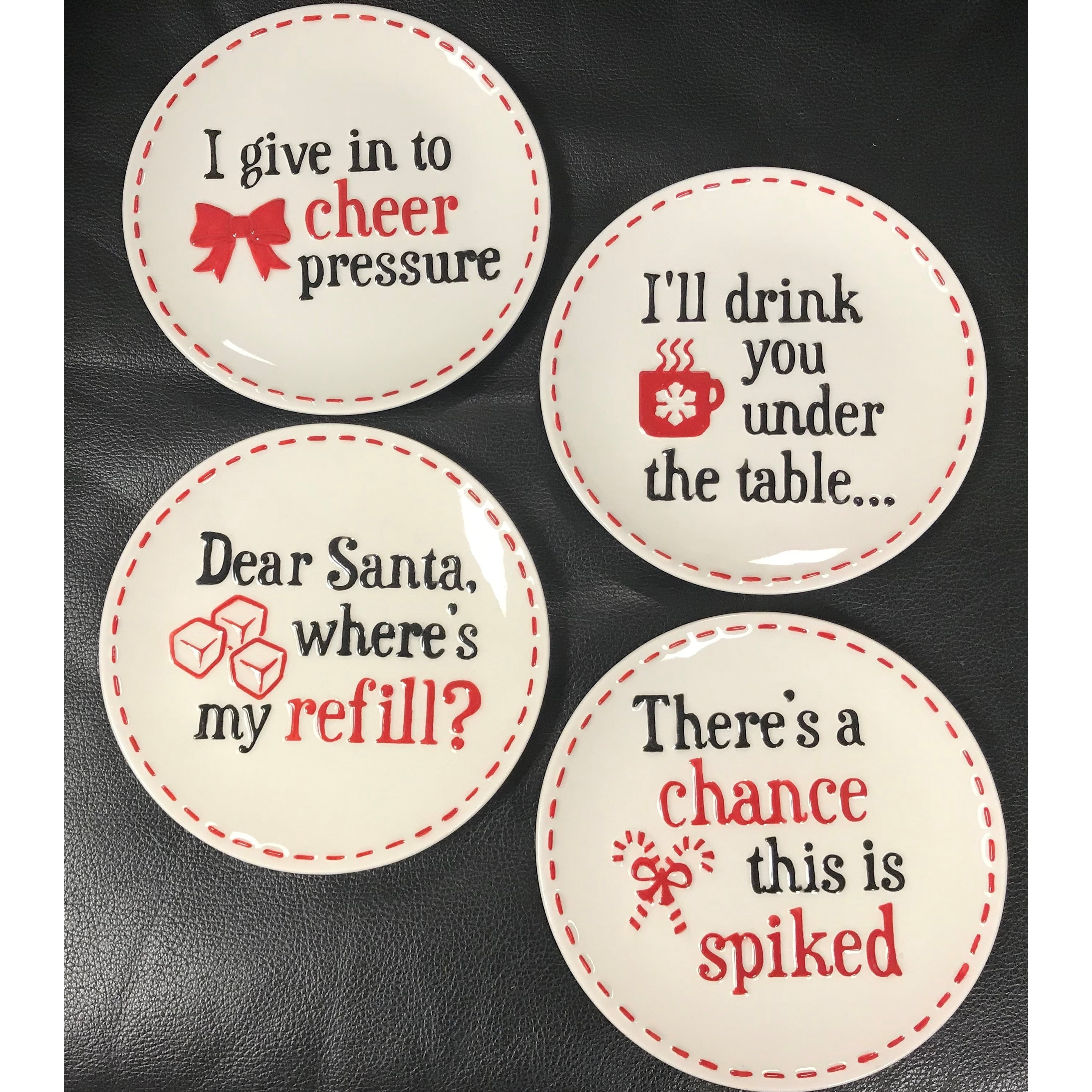 Red Vanilla Holiday Cheer Side Plates Set of 4 - Walmart.com